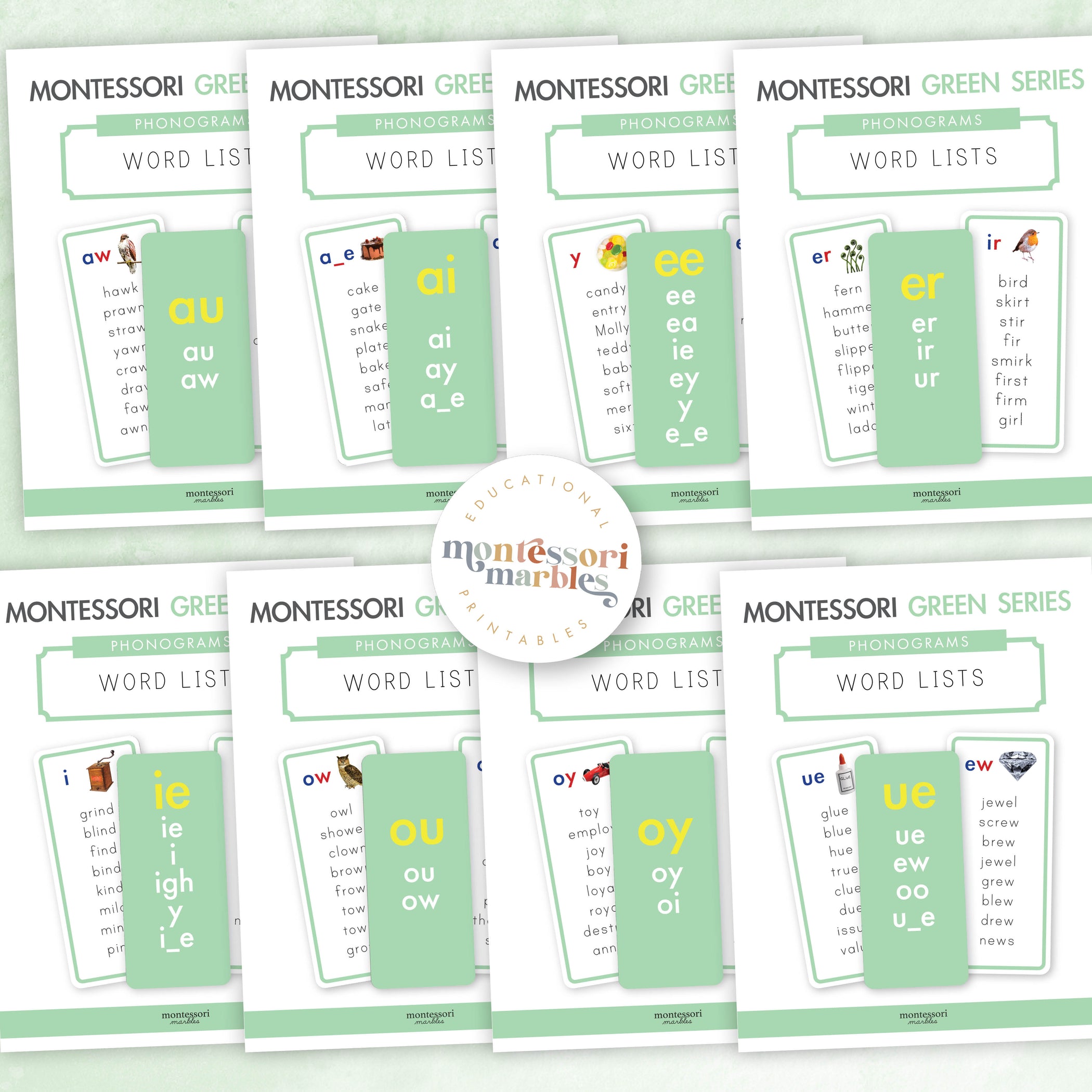 Phonogram Word Lists | Long Vowels for Ages 6-8 — Montessori Marbles