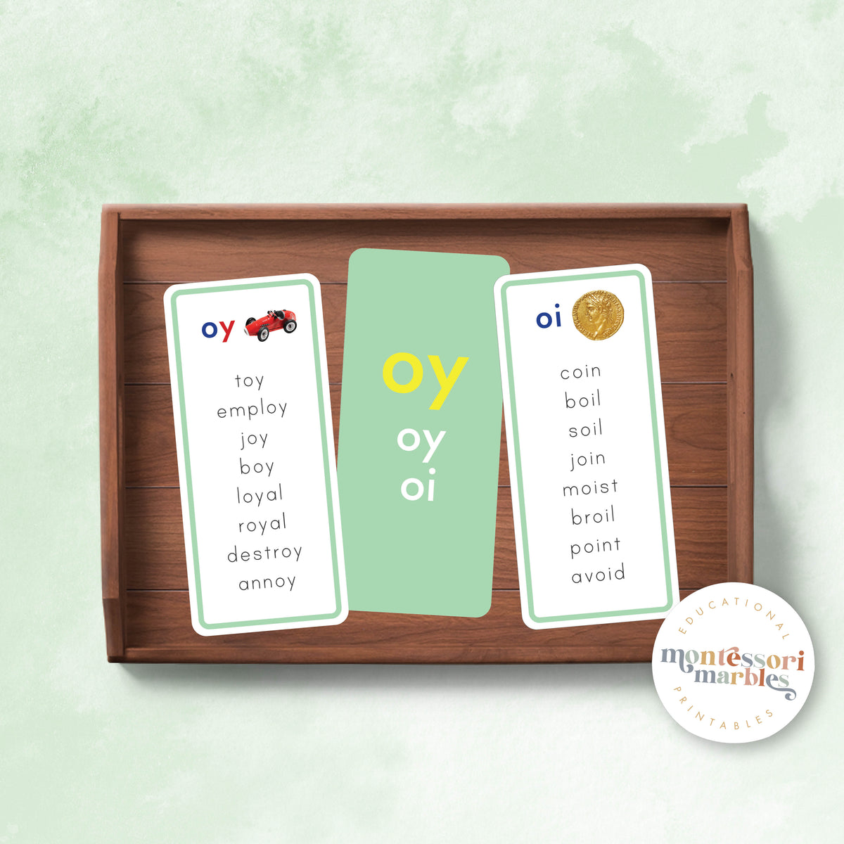 Montessori Green Series Word Lists for Phonogram – Montessori Marbles