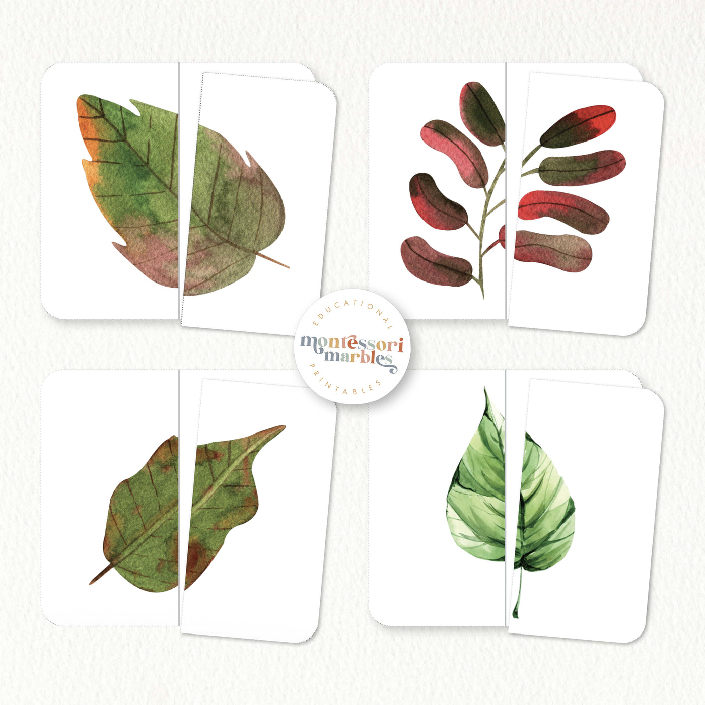 Leaves Two-Piece Puzzles | Montessori Inspired Printable — Montessori ...