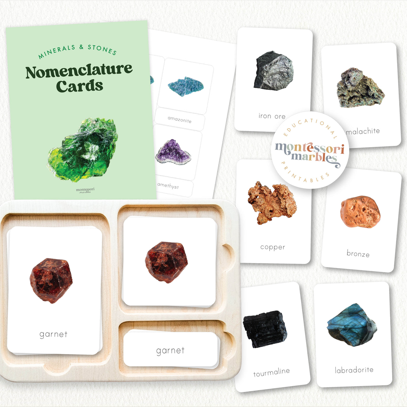 Minerals & Stones Nomenclature Cards | 16 3-Part Geology Ages 5-8 PDF ...