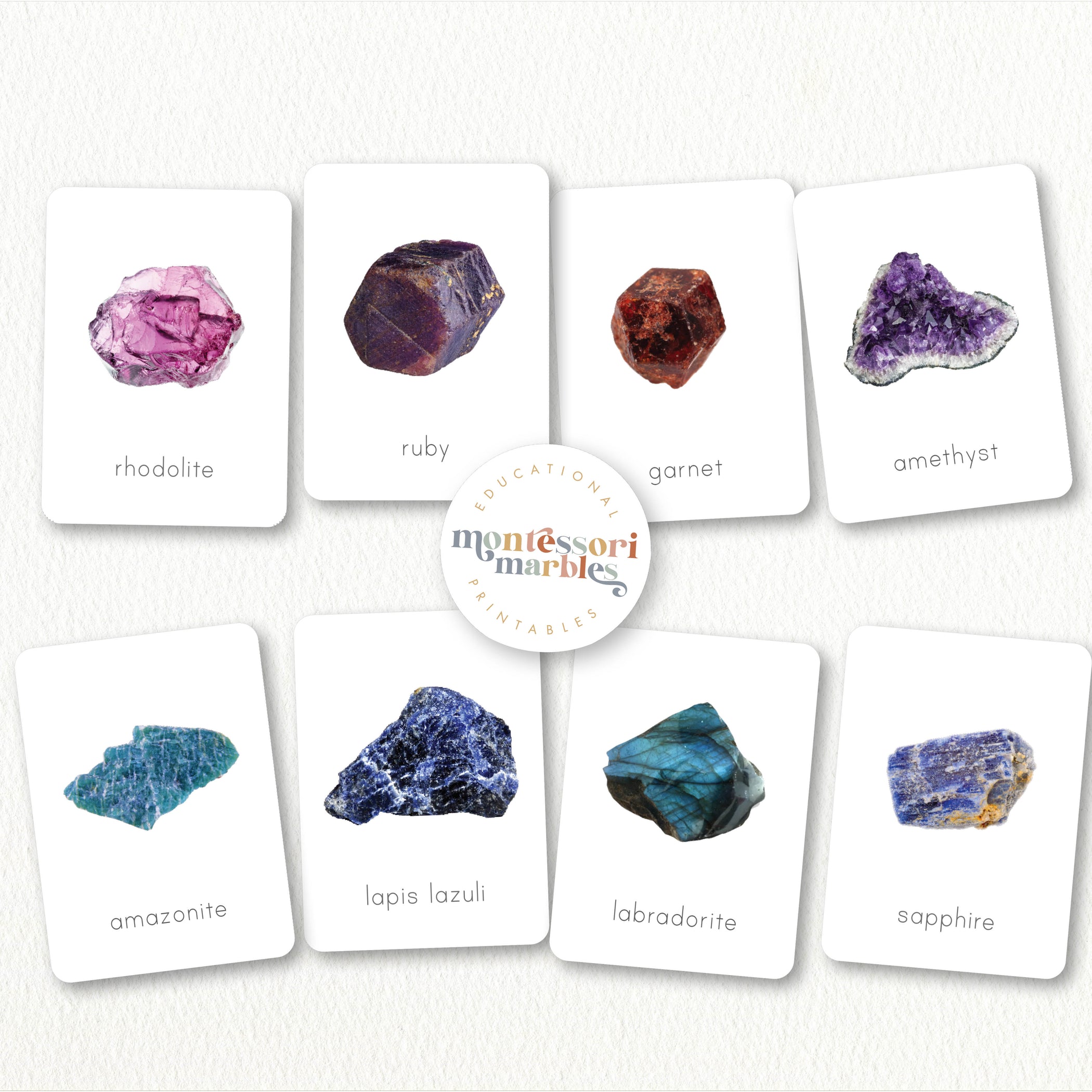 Minerals & Stones Nomenclature Cards | 16 3-Part Geology Ages 5-8 PDF ...