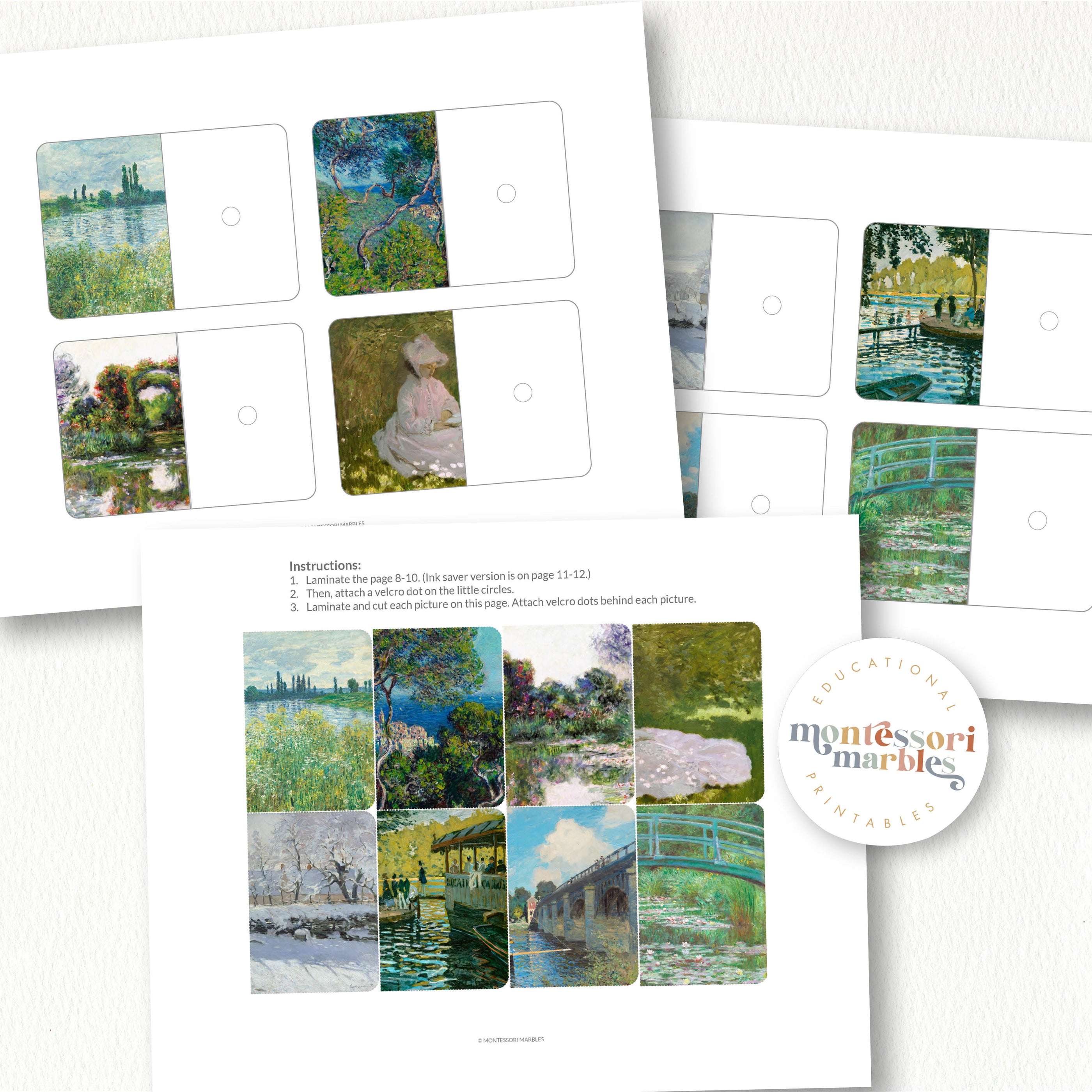 Claude Monet Complete the Picture | 8 Famous Paintings Matching 4-10 ...