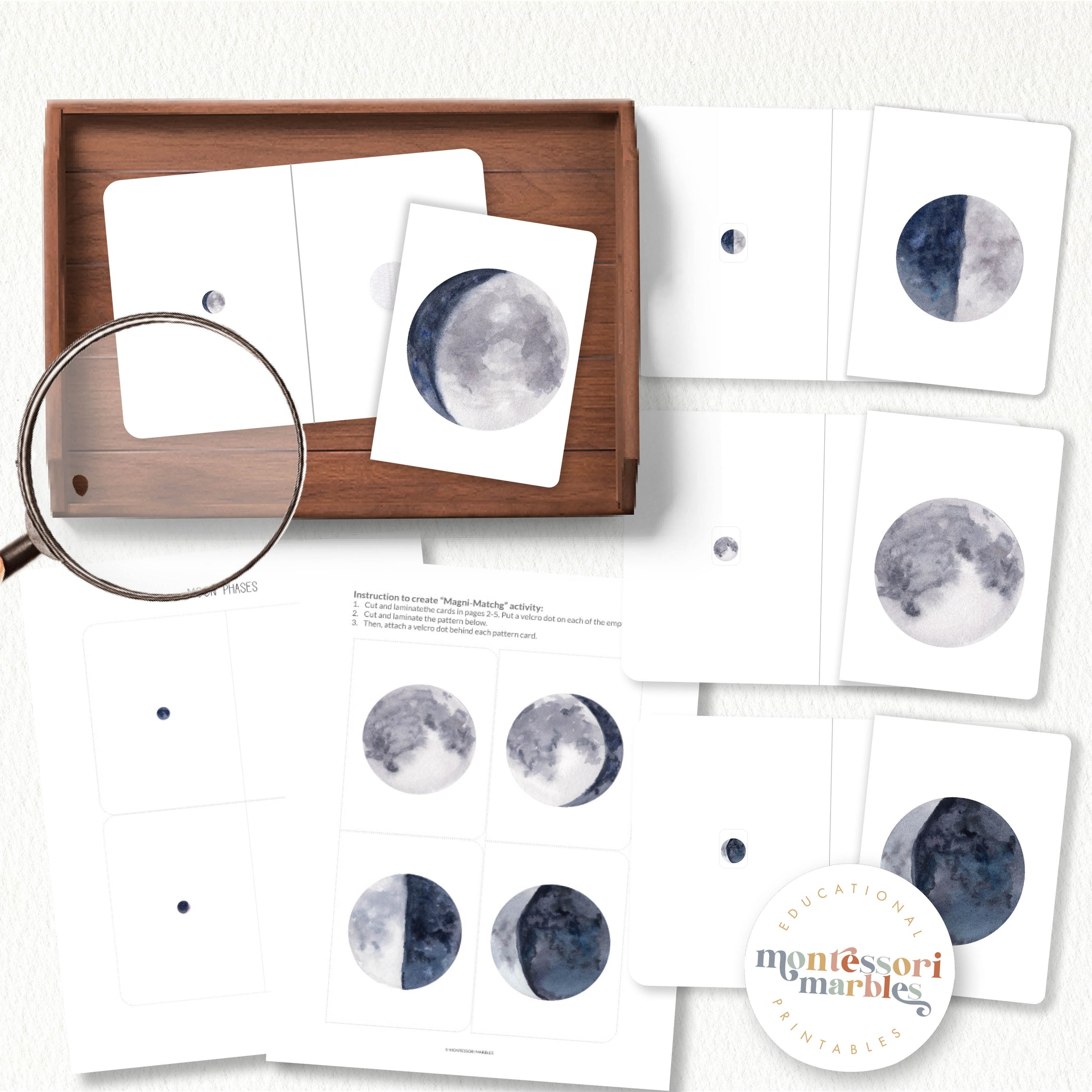 Moon Phases Activity Bundle | Space Science Ages 5-8 — Montessori Marbles
