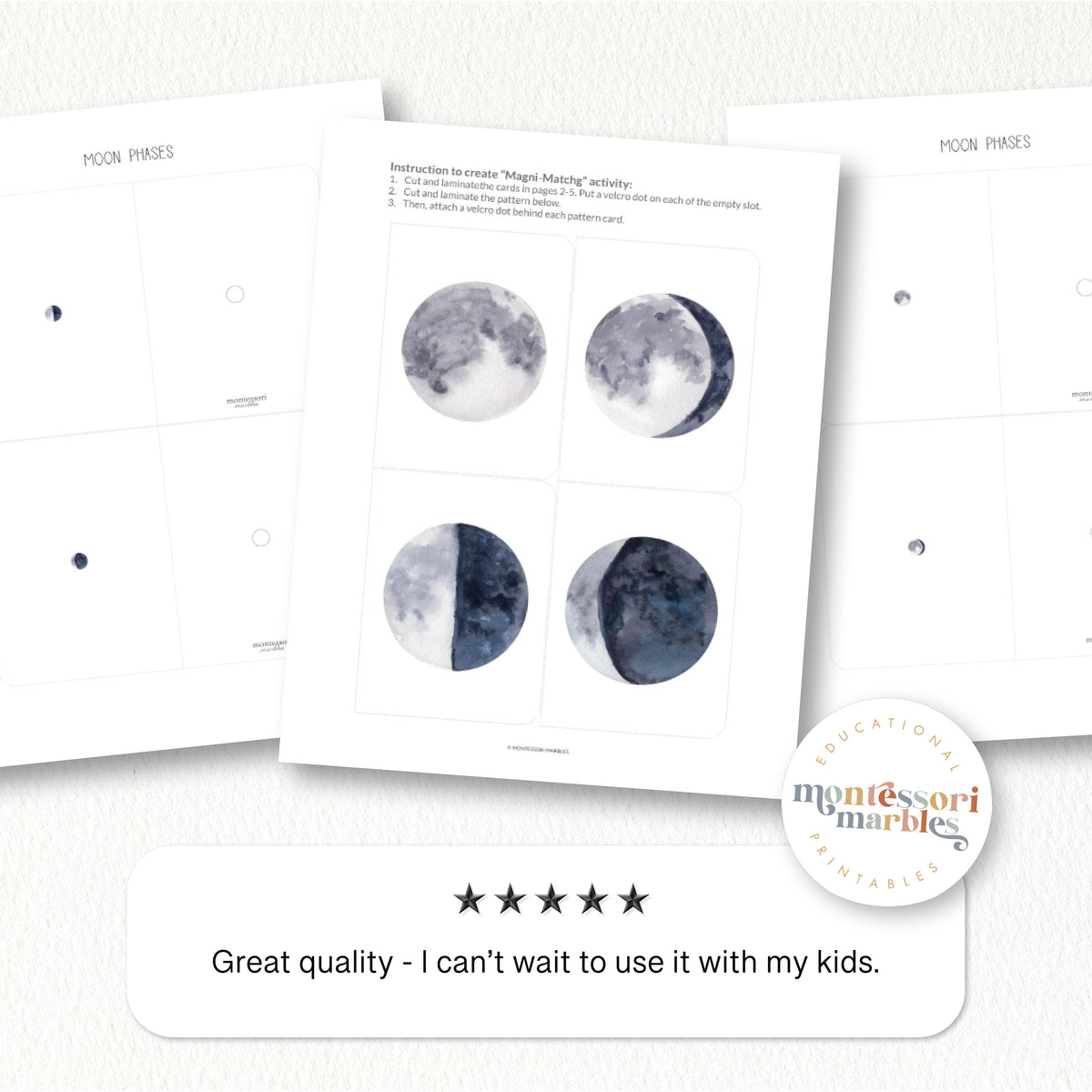Moon Phases Mini Bundle – Montessori Marbles