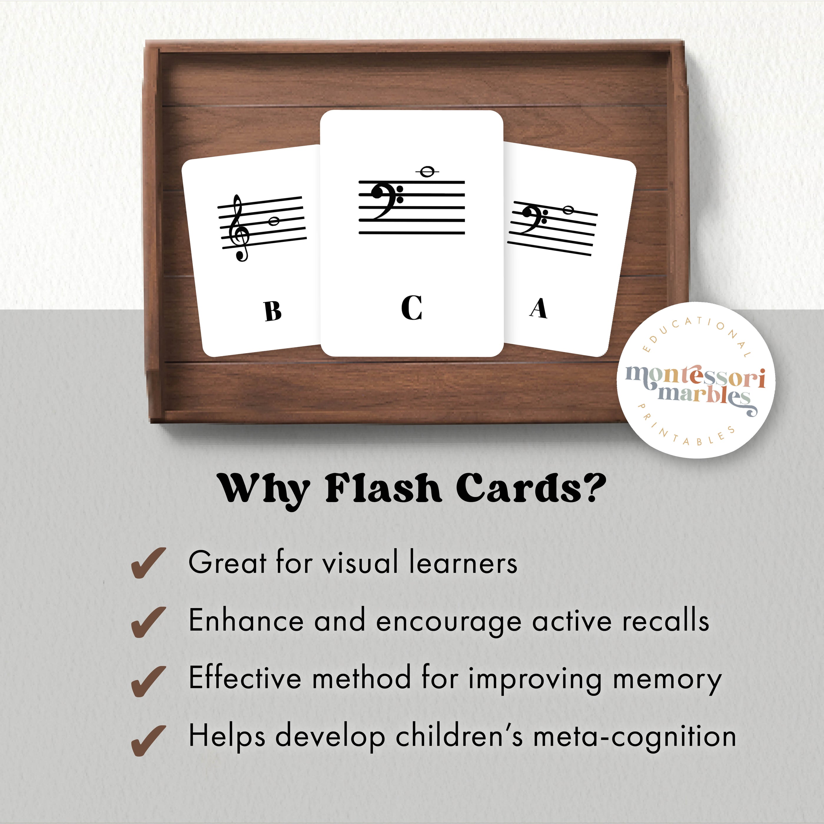 Music Notes Flash Cards | 16 Music Reading Education Ages 5-8 PDF ...