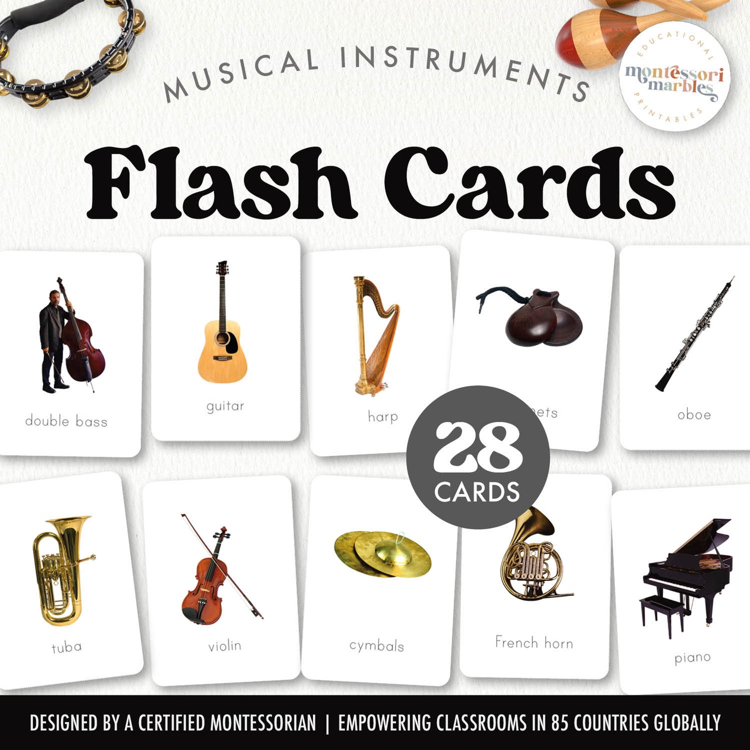 Musical Instruments Flash Cards | Music Education Ages 4-7 — Montessori ...