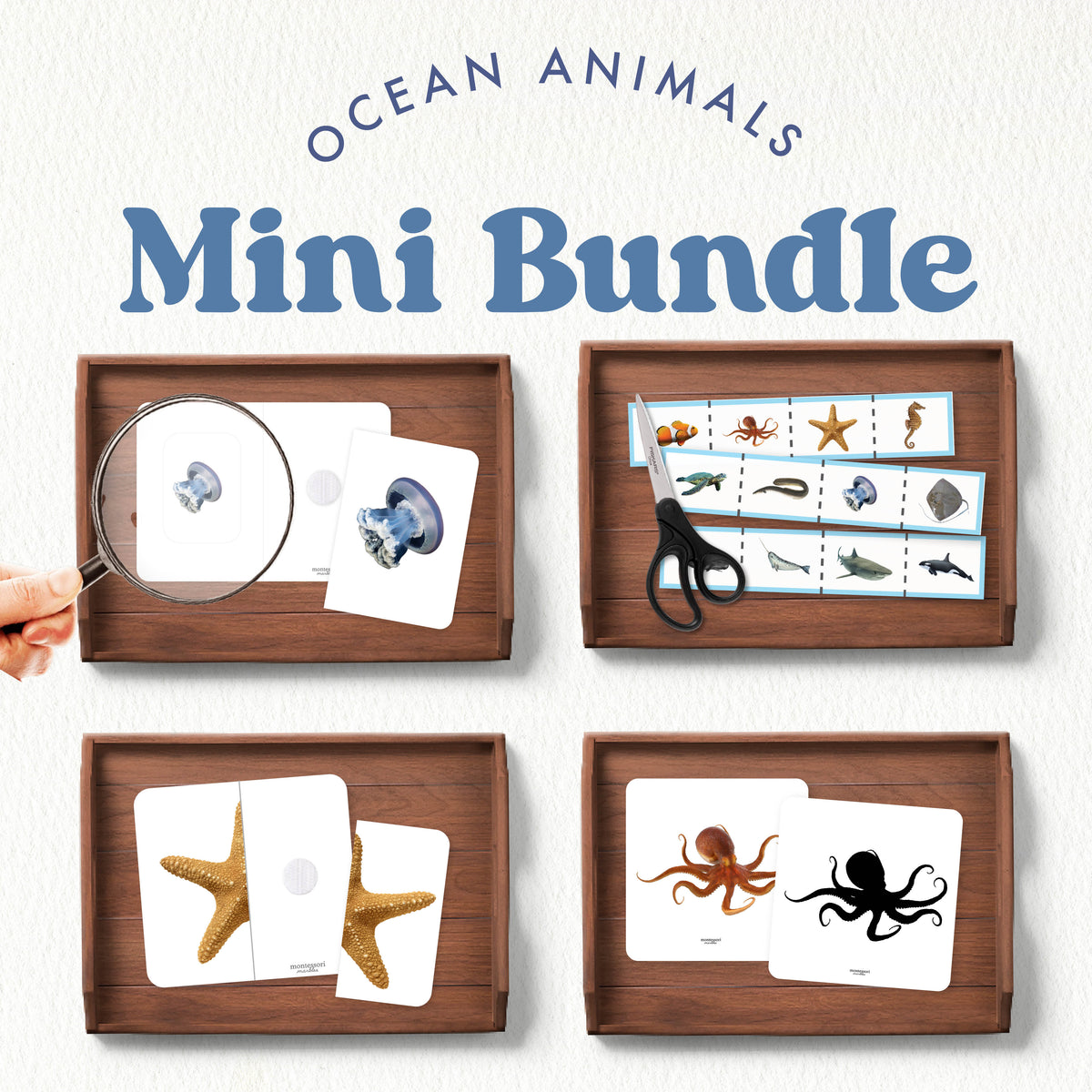 Ocean Animals Mini Bundle | Montessori Inspired Printable Worksheet ...