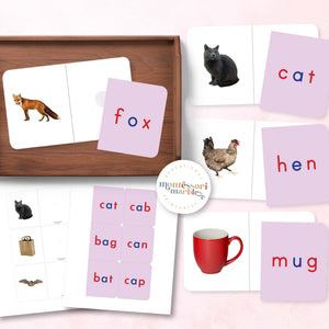 Picture Word Matching Cards | CVC Activities Ages 4-6 — Montessori Marbles