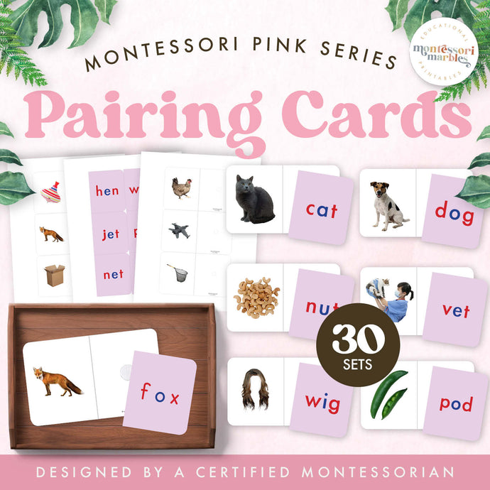 Montessori Pink Series Pairing Cards – Montessori Marbles
