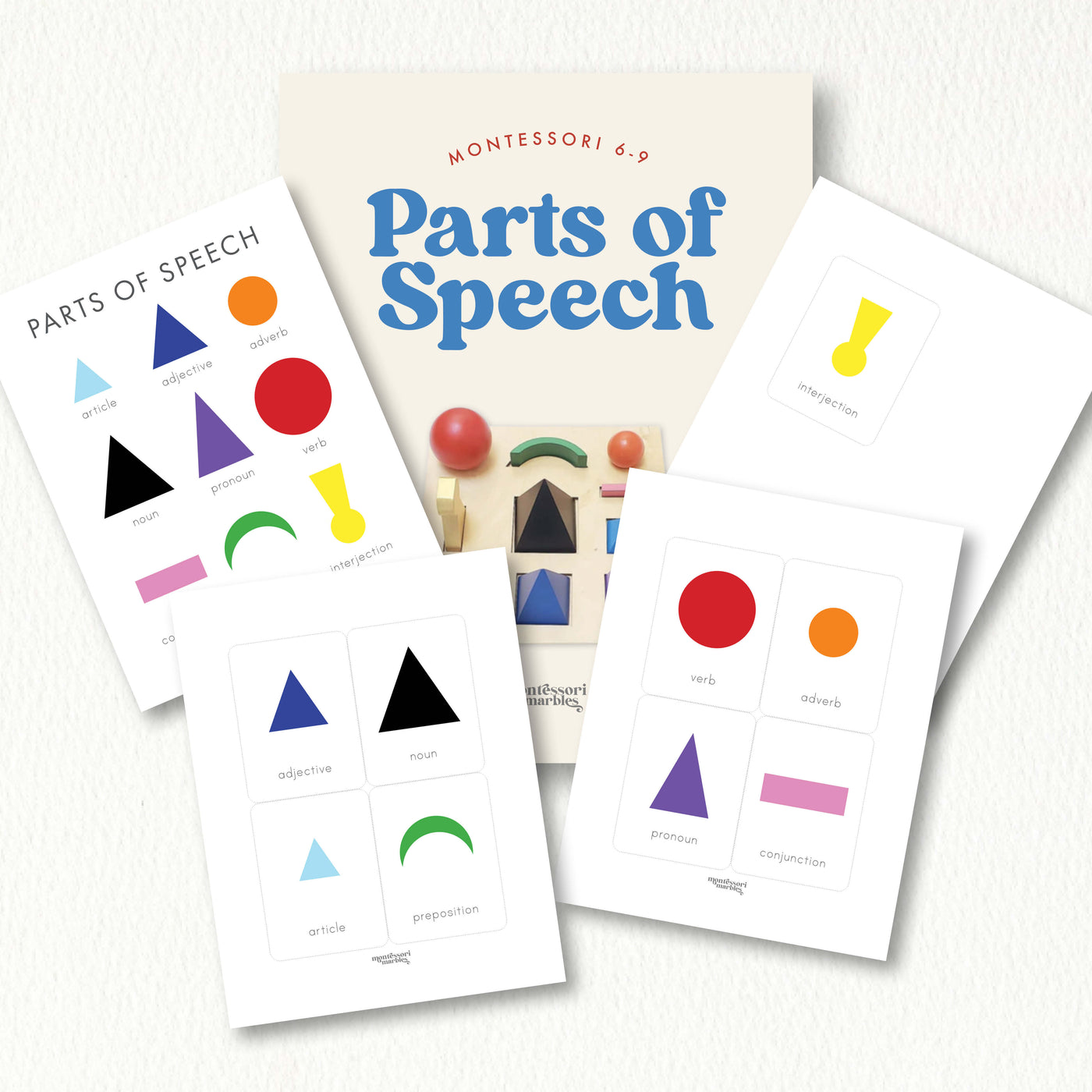 Grammar Symbols Flash Cards | Montessori Parts of Speech Ages 6-9 PDF ...