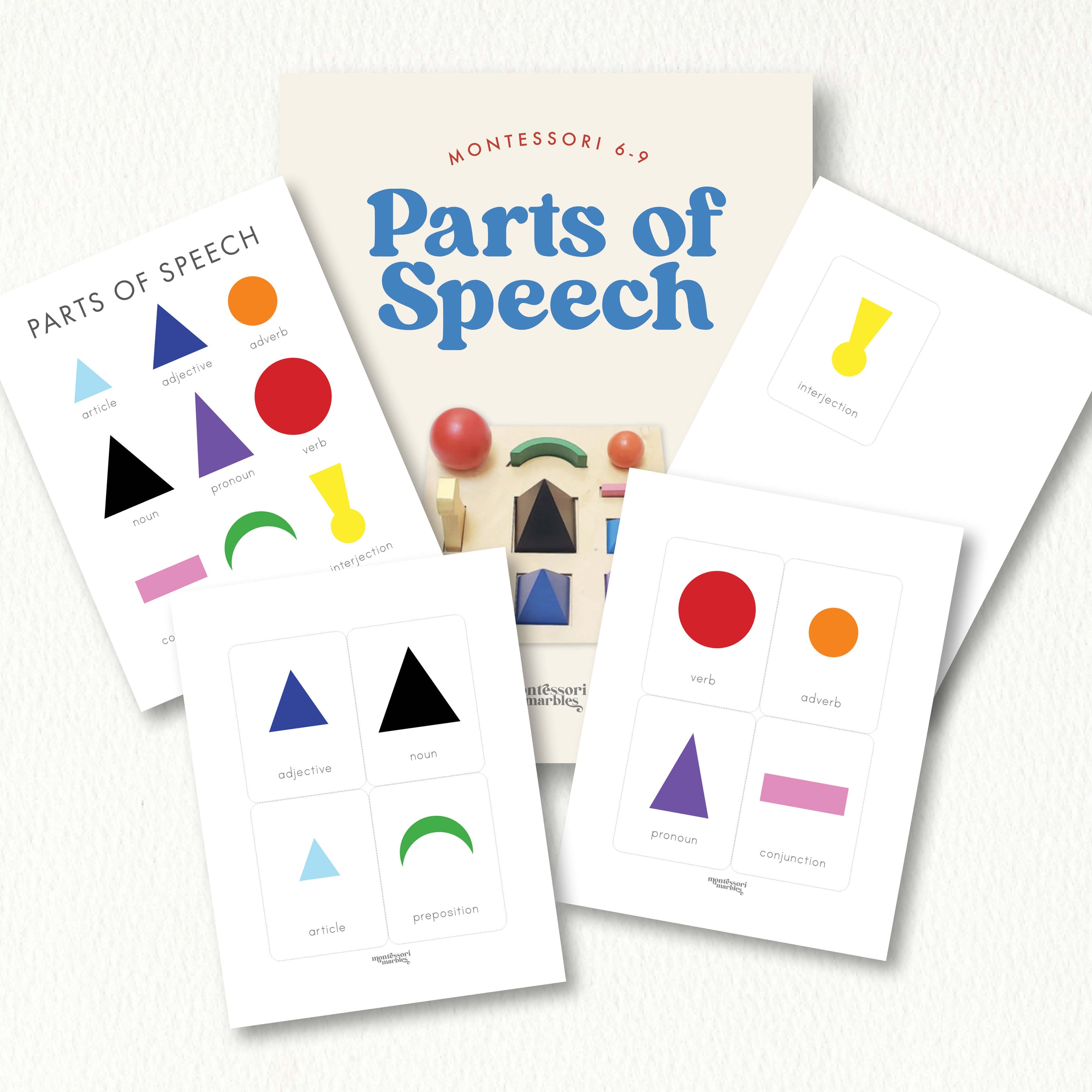 Grammar Symbols Flash Cards | Montessori Parts of Speech Ages 6-9 PDF ...
