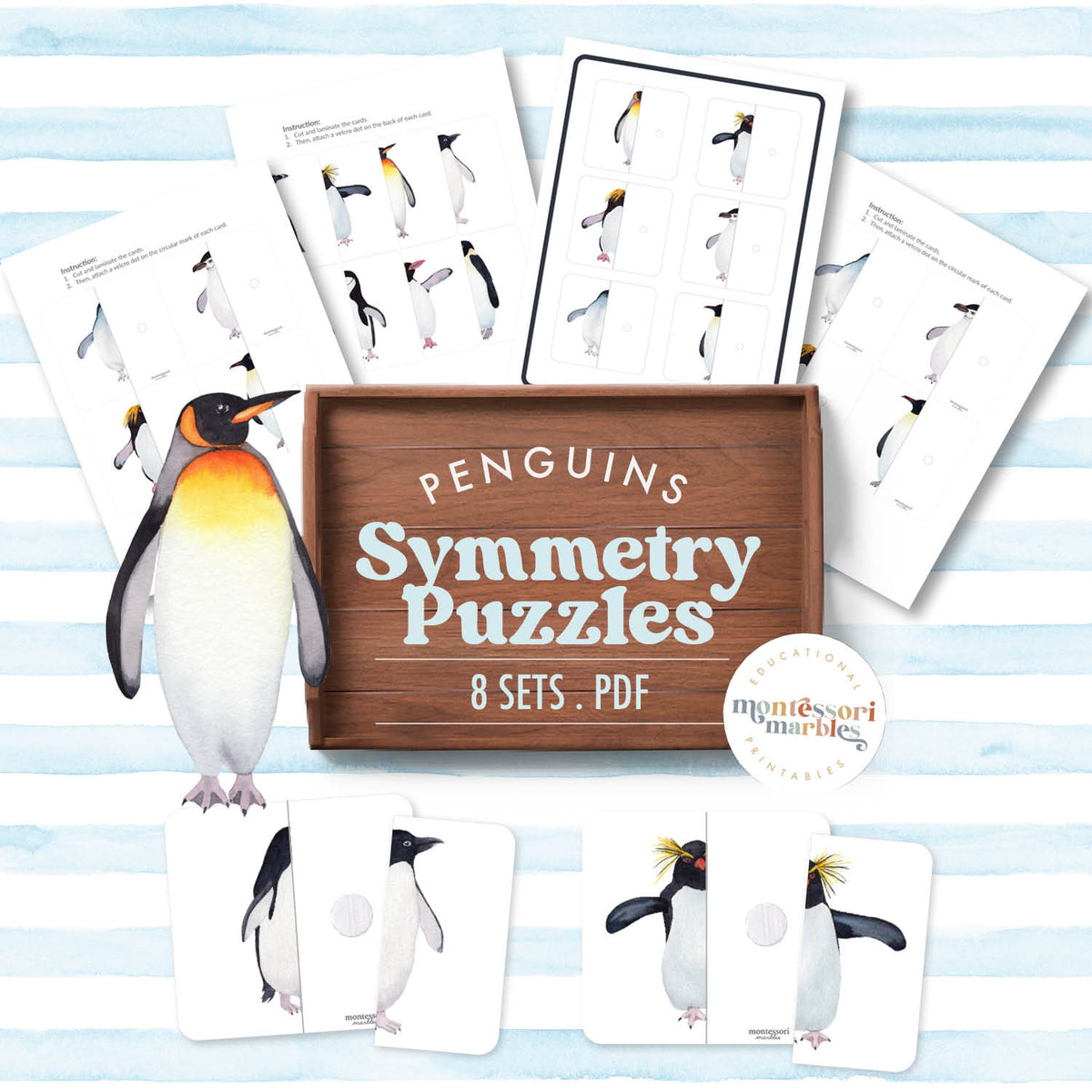 Penguins Two-Piece Puzzles | Symmetry Matching Visual Skills Ages 3-7 ...