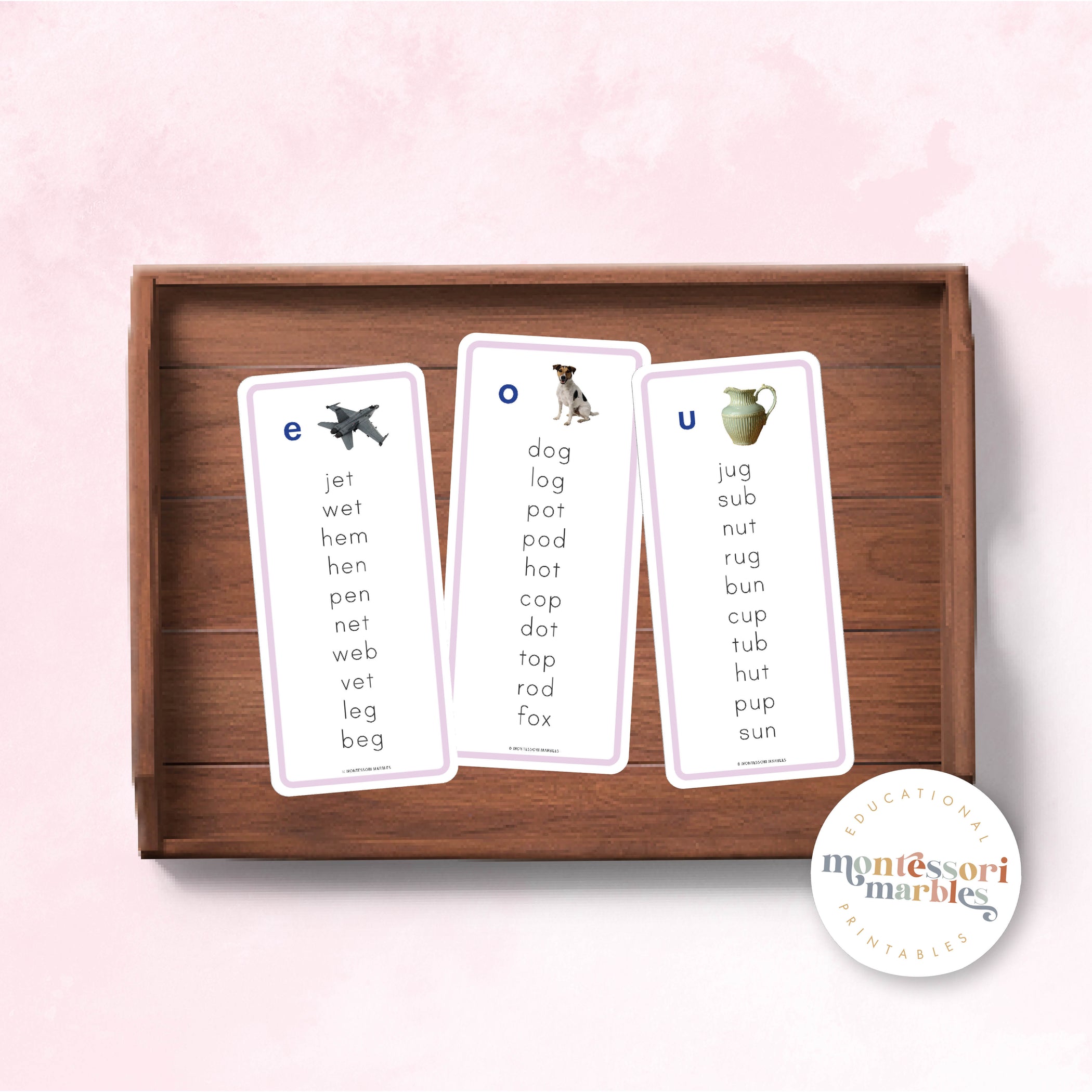 Pink Series Word Lists | CVC Words for Reading Ages 4-6 — Montessori ...