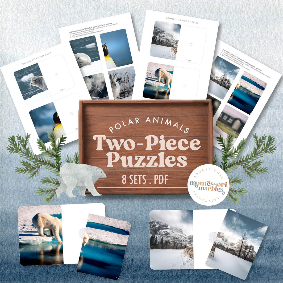 Polar Animals Complete the Pictures | Real Photos Ages 3-6 — Montessori ...