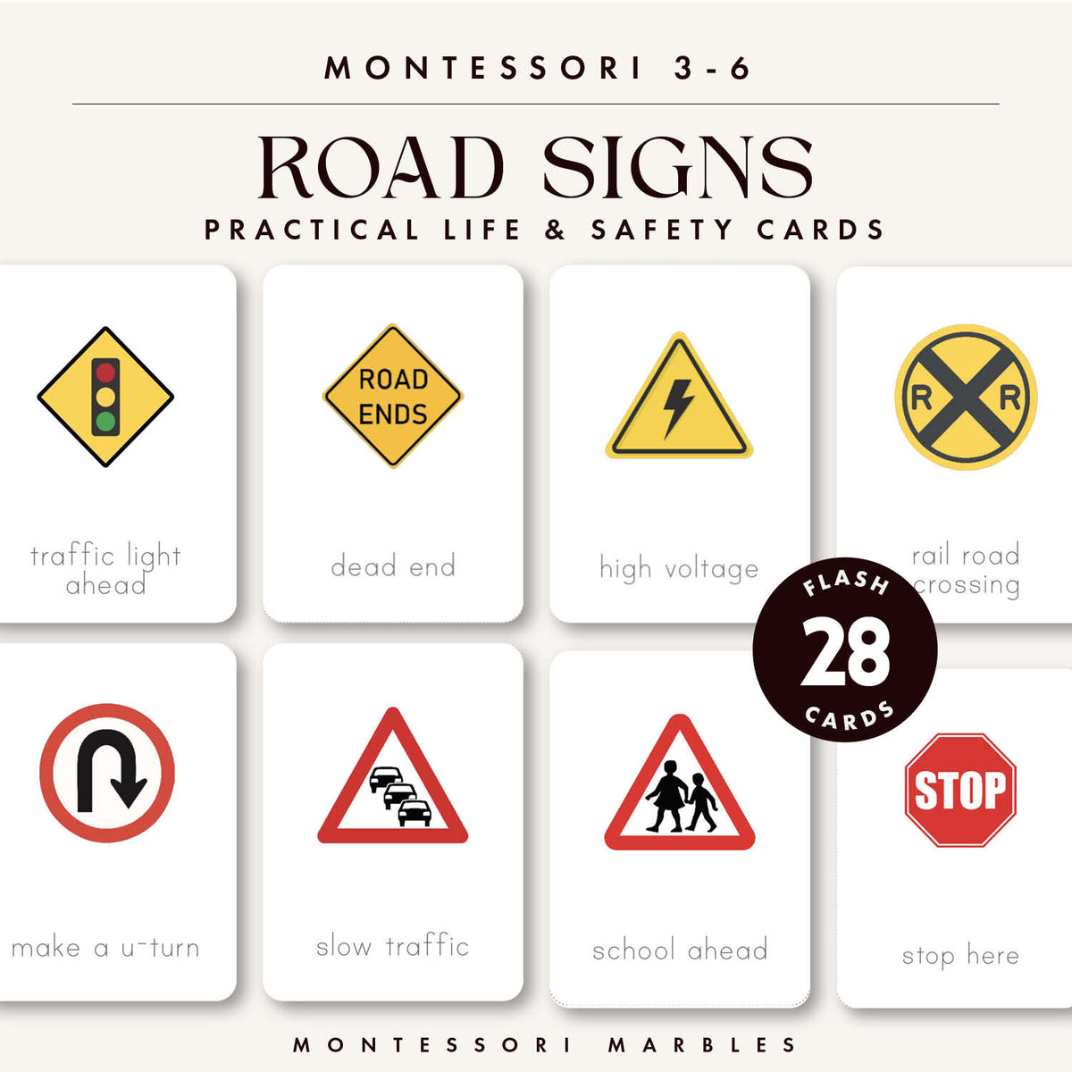Road Signs Flash Cards | Traffic Safety Learning Ages 3-8 PDF ...