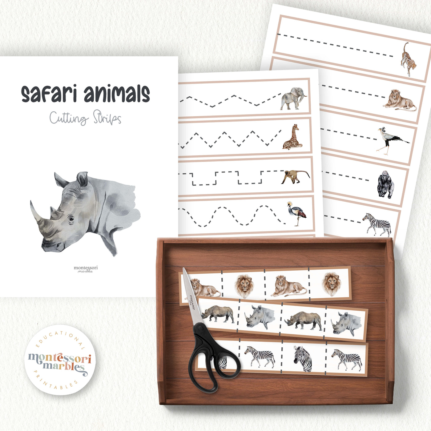 Safari Animals Activity Bundle | 4 Montessori Printables Ages 2-4 PDF ...