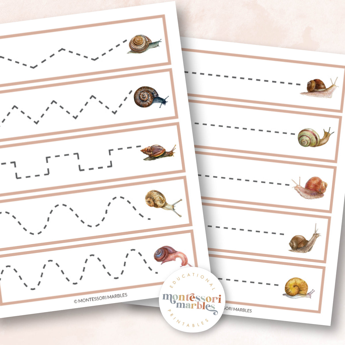 Snails Cutting Strips | Montessori Inspired Printable Resources ...