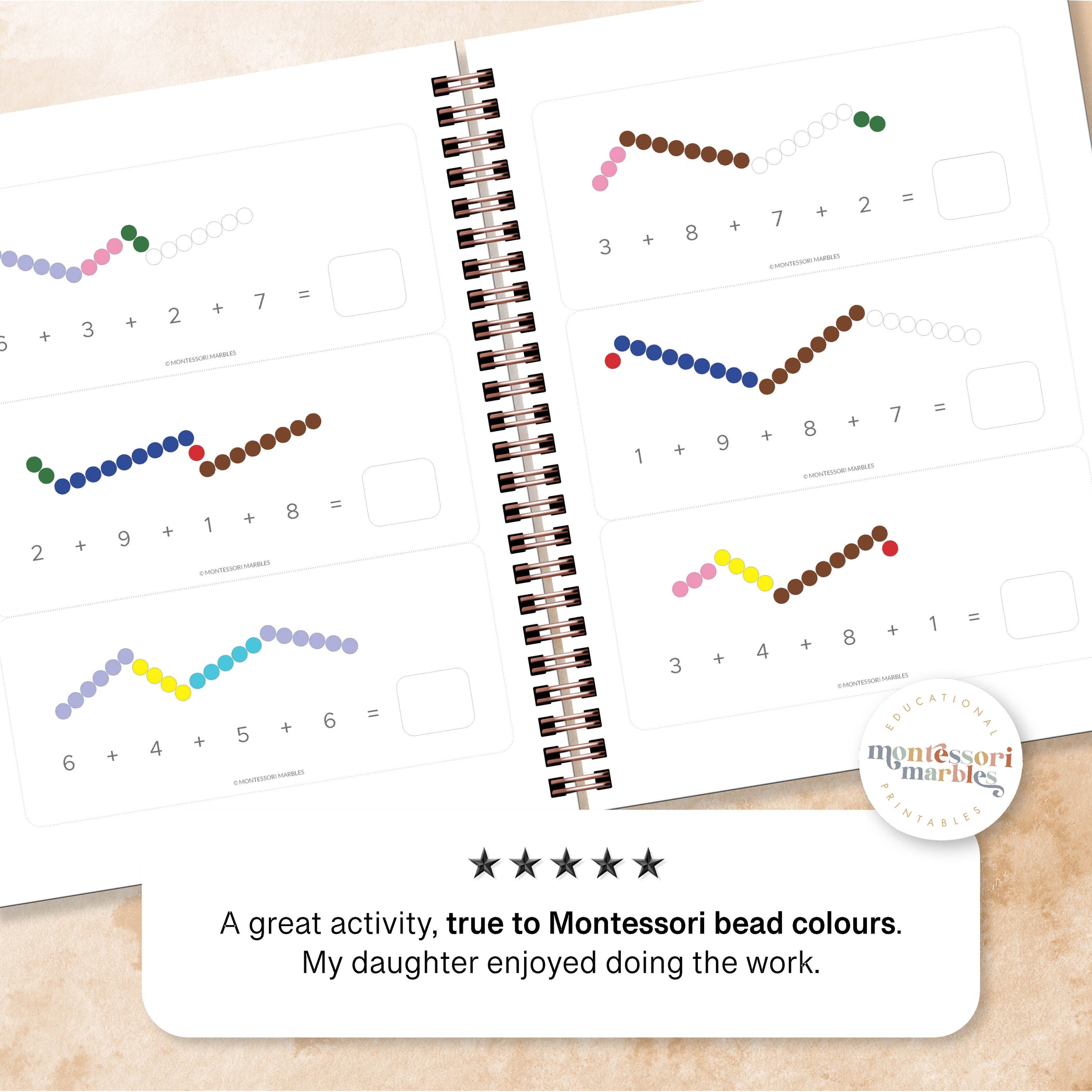 Snake Game Addition Workbook | Montessori Bead Bar Math Ages 5-8 PDF ...