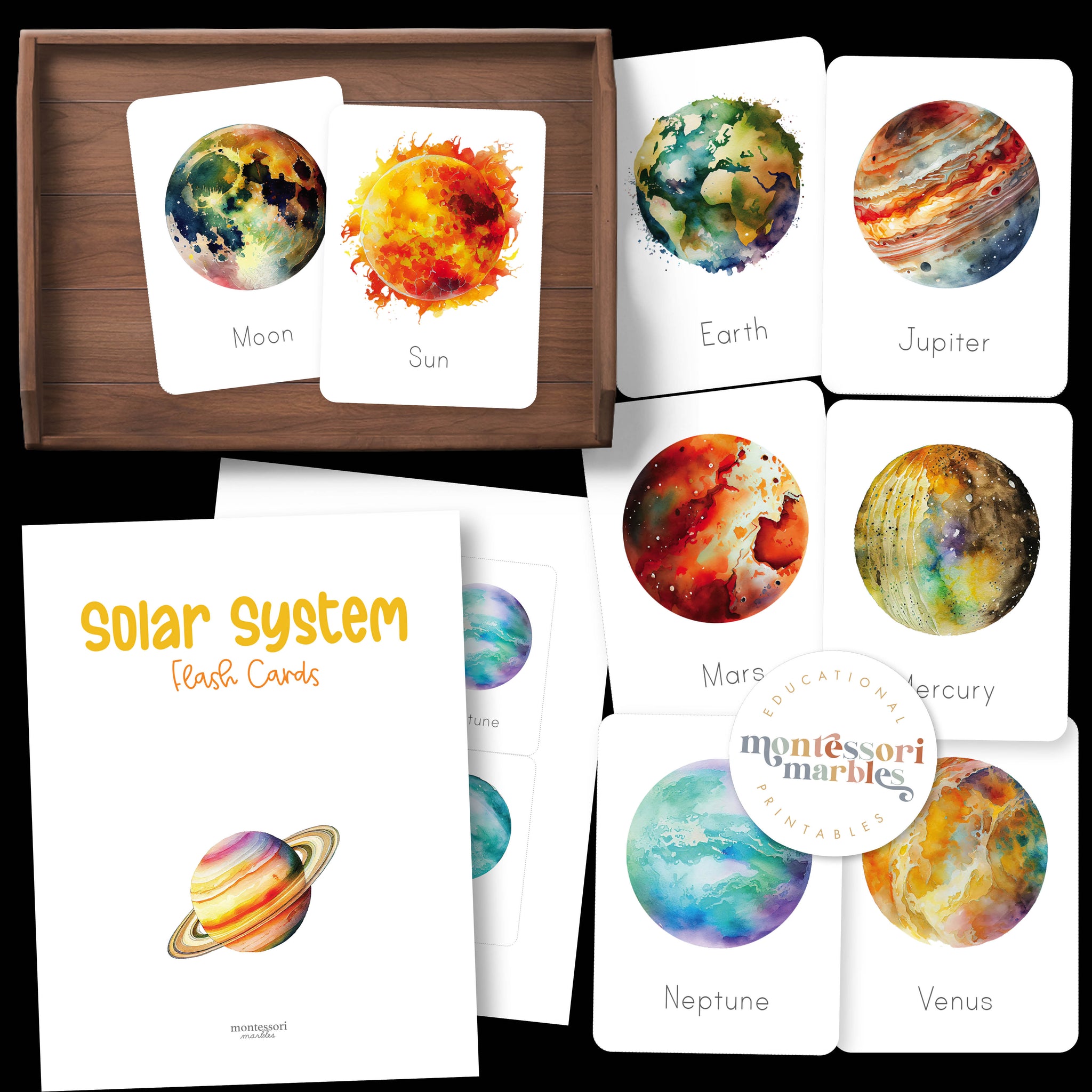 Solar System Flash Cards | Montessori Inspired Printable Resources ...