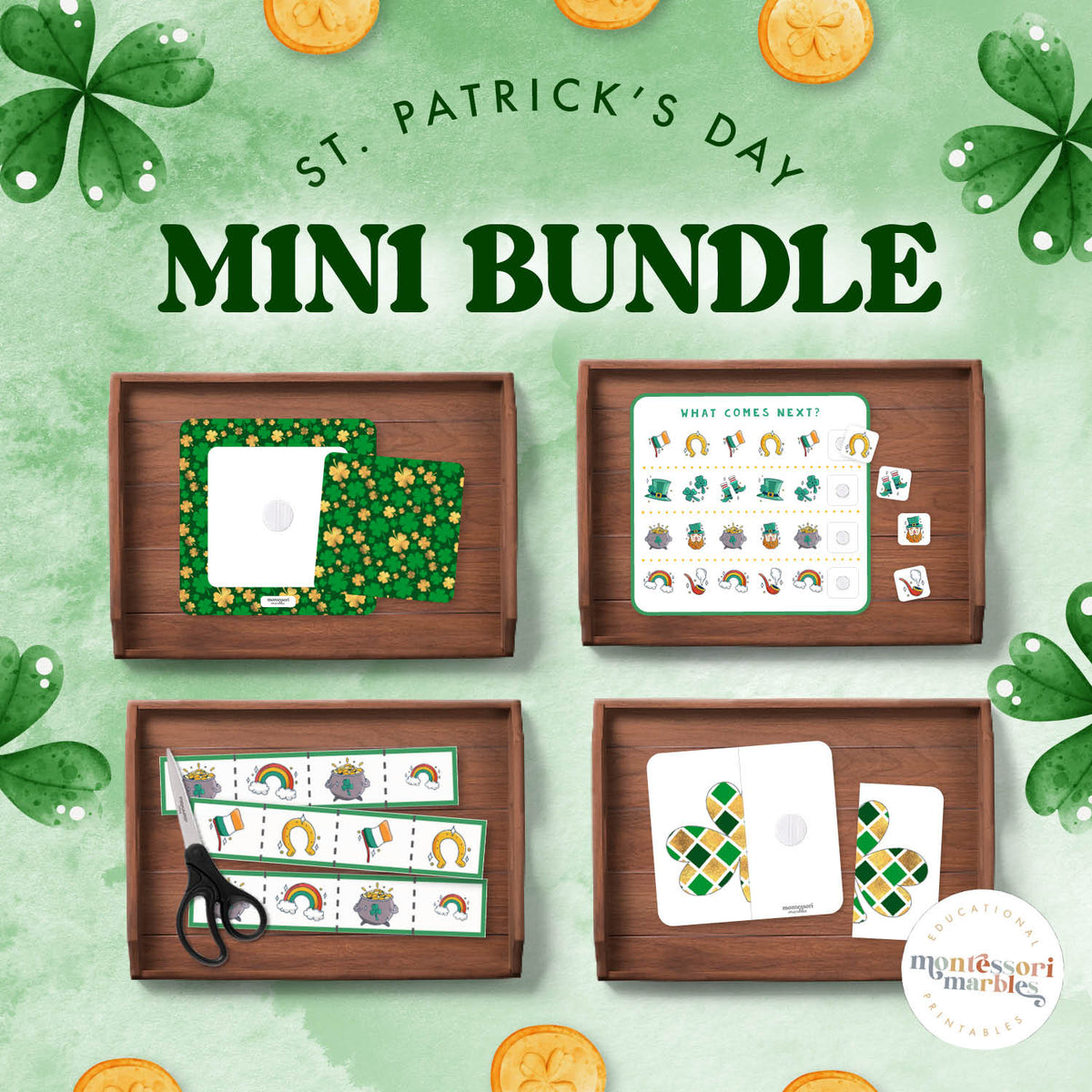 St Patrick's Day Mini Bundle | 4 Activities Ages 2-5 | March Printables ...