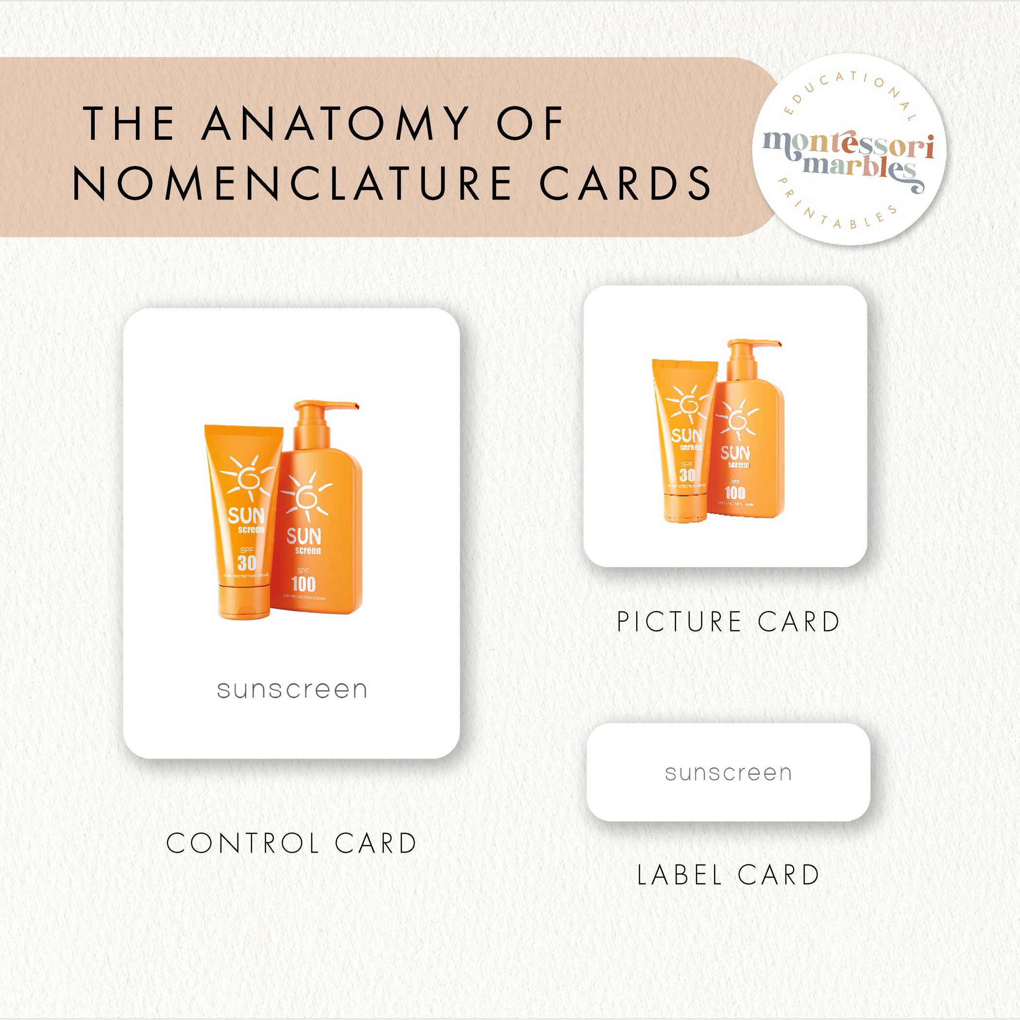 Summer Flash Cards | Montessori Printable Resources — Montessori Marbles