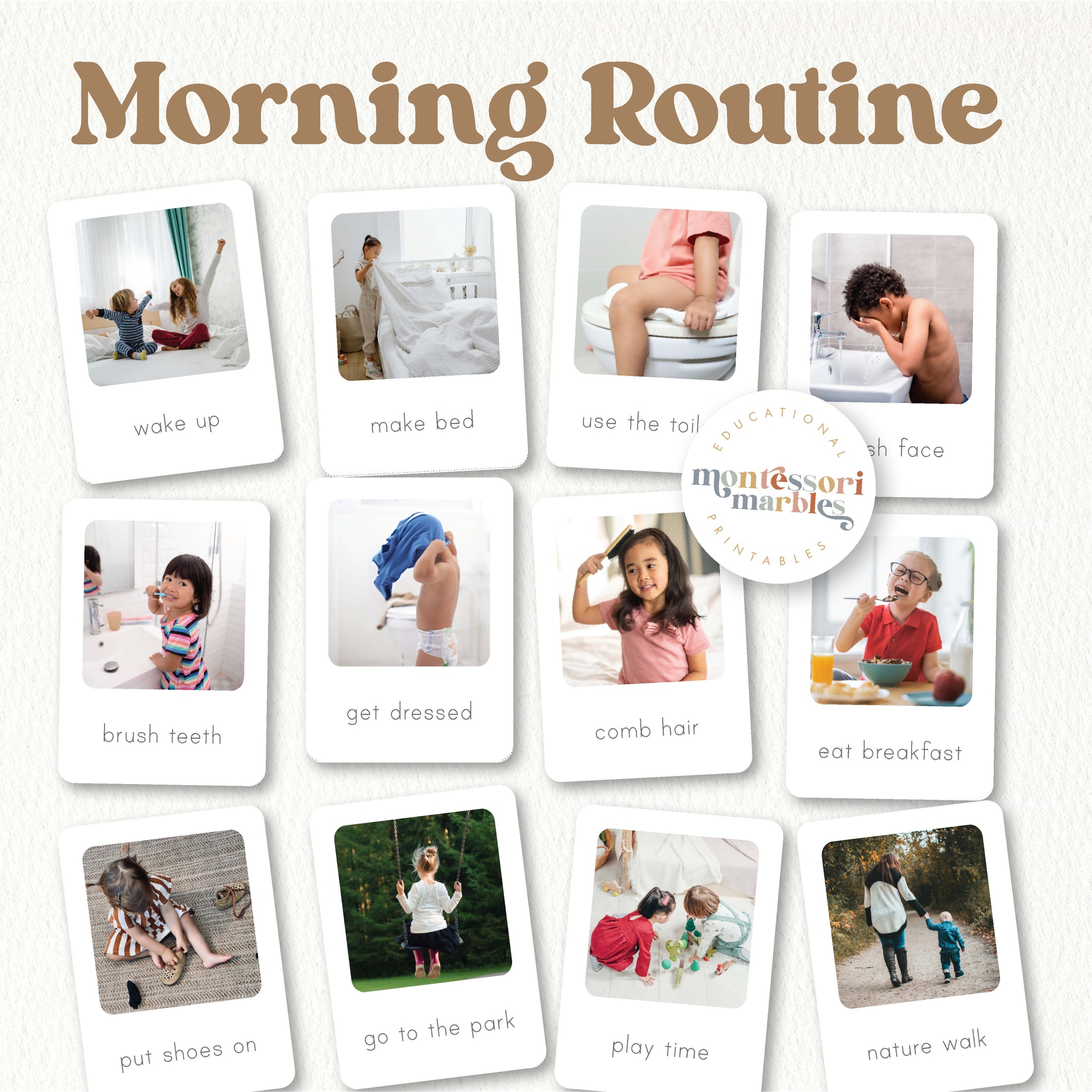 Montessori Toddler Routine Cards | Morning Evening Visual Schedule Ages ...