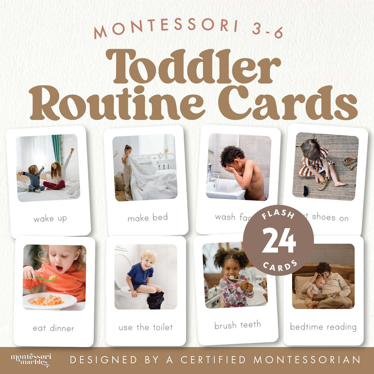 Montessori Toddler Routine Cards | Morning Evening Visual Schedule Ages ...