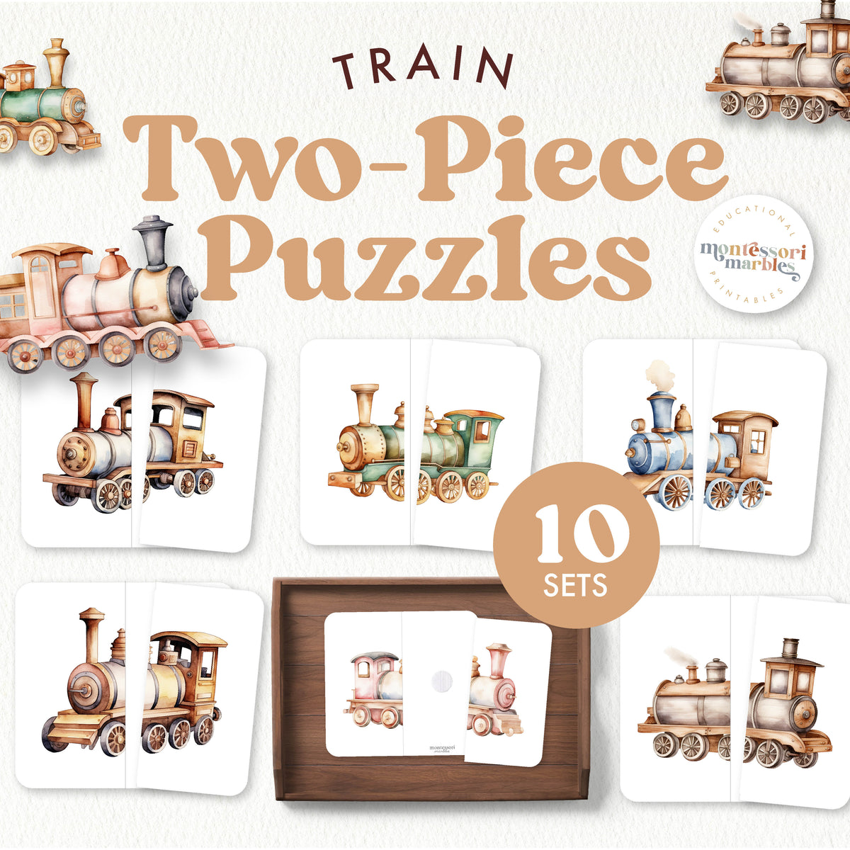 Train Two-Piece Puzzles | Visual Skills Ages 3-6 | Preschool PDF ...