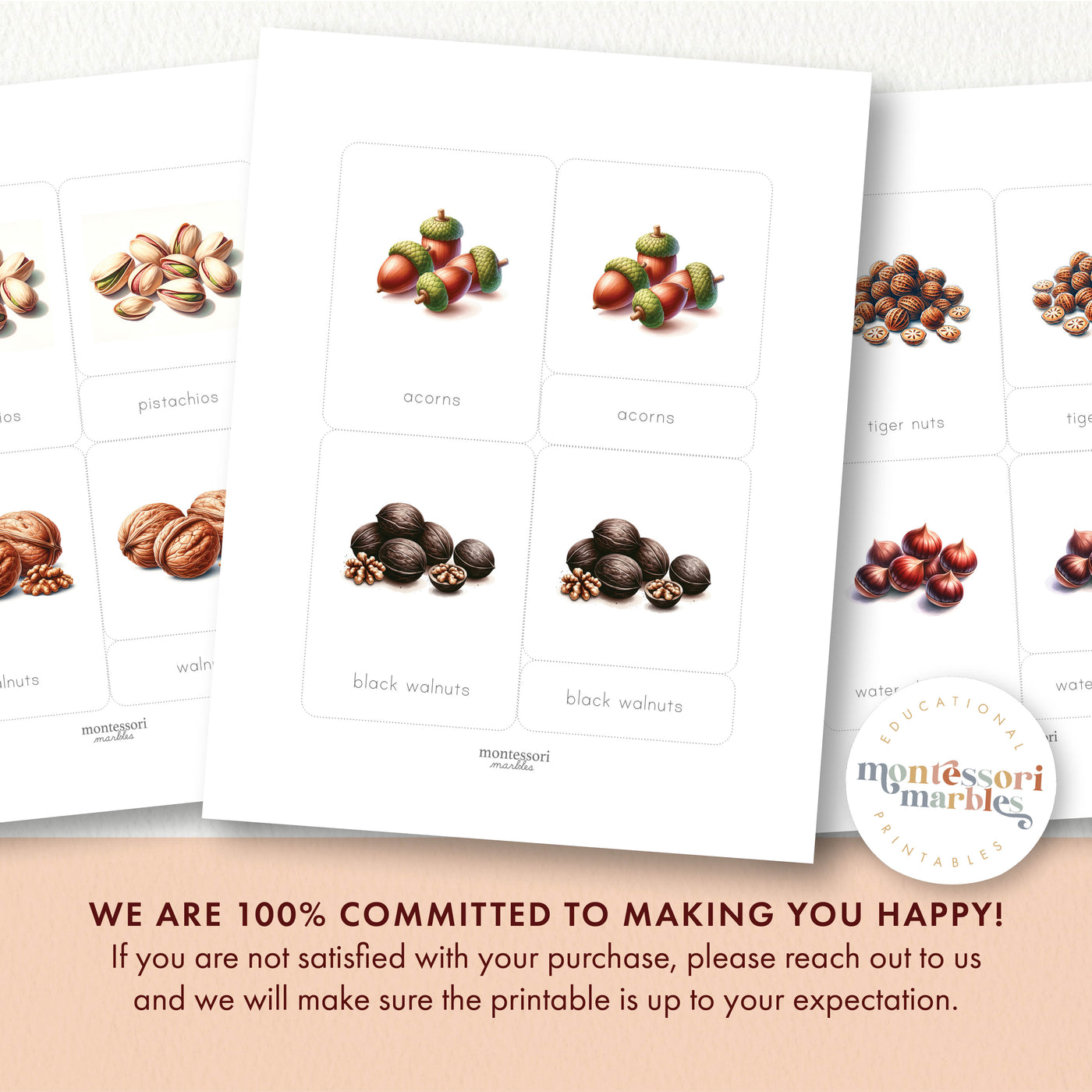 Types of Nuts Nomenclature Cards | Montessori Inspired Printable ...
