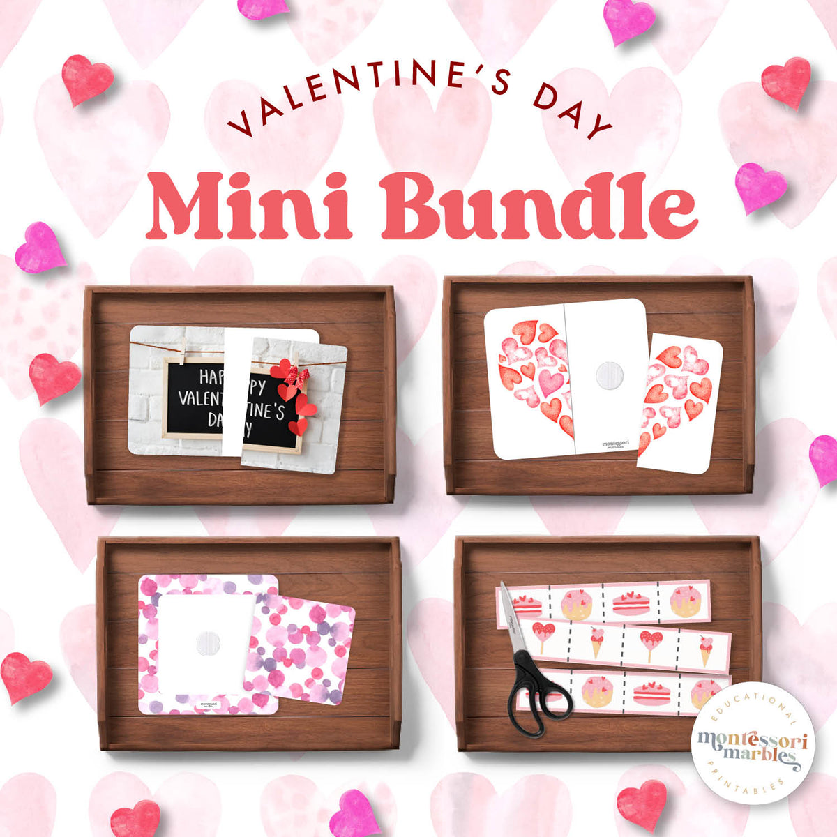 Valentine's Day Mini Bundle | 4 Printables Ages 2-6 Hearts Activities ...