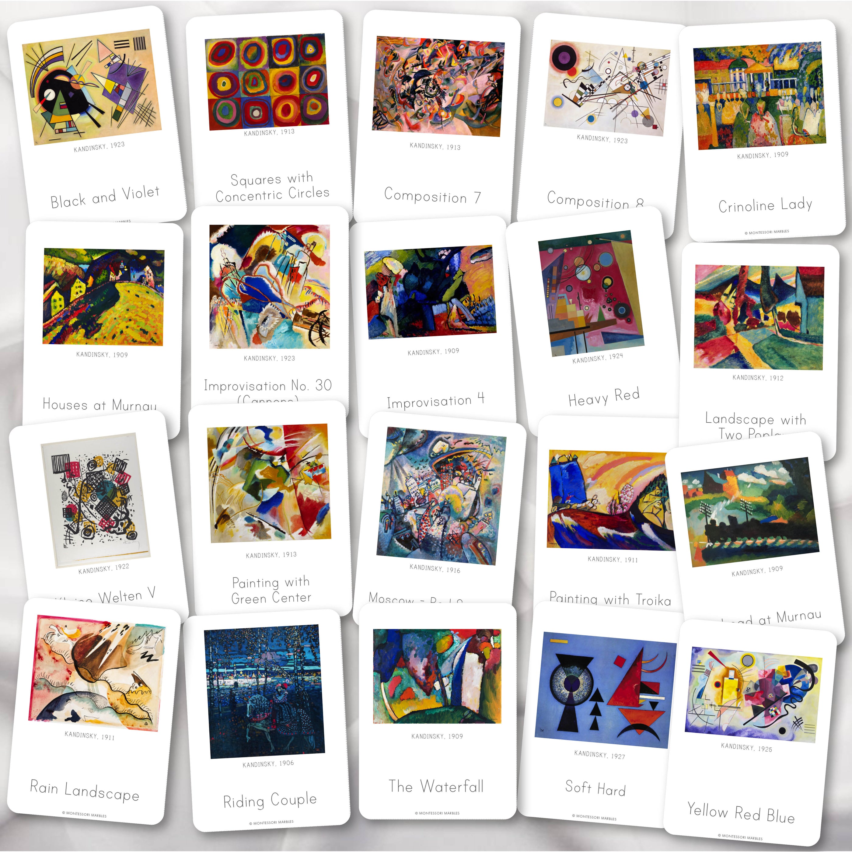 Wassily Kandinsky Nomenclature Cards | 20 Sets Montessori Art Ages 4-8 ...