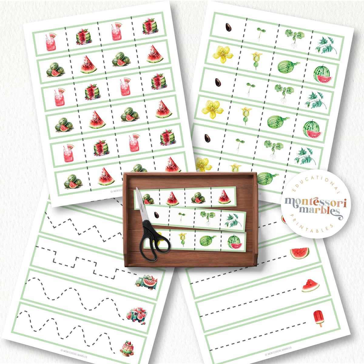 Watermelon Cutting Strips | Montessori Inspired Fine Motor Skills ...