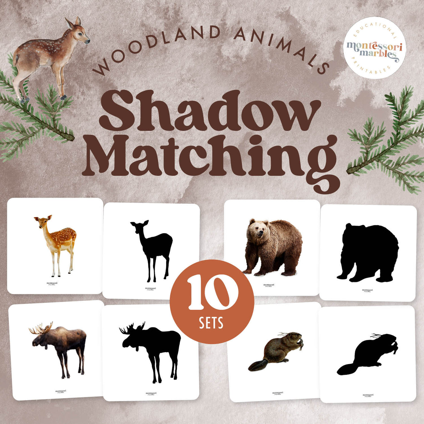 Woodland Animals Shadow Matching | Silhouette Game Ages 3-6 | Forest ...