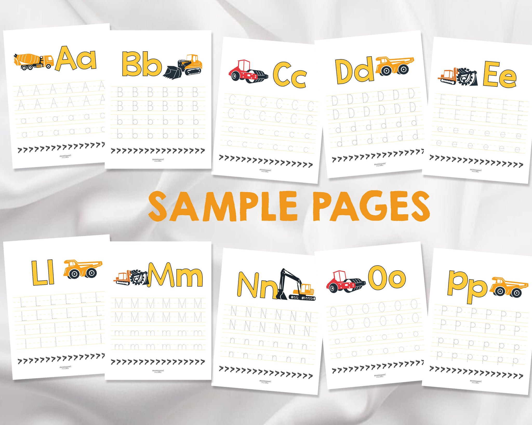 Construction Letter Tracing Workbook – Montessori Marbles