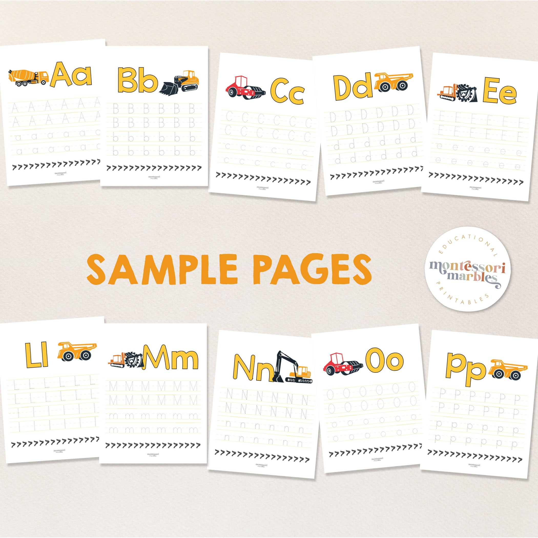 Construction Letter Tracing Workbook | 26 Pages Handwriting Ages 3-5 ...
