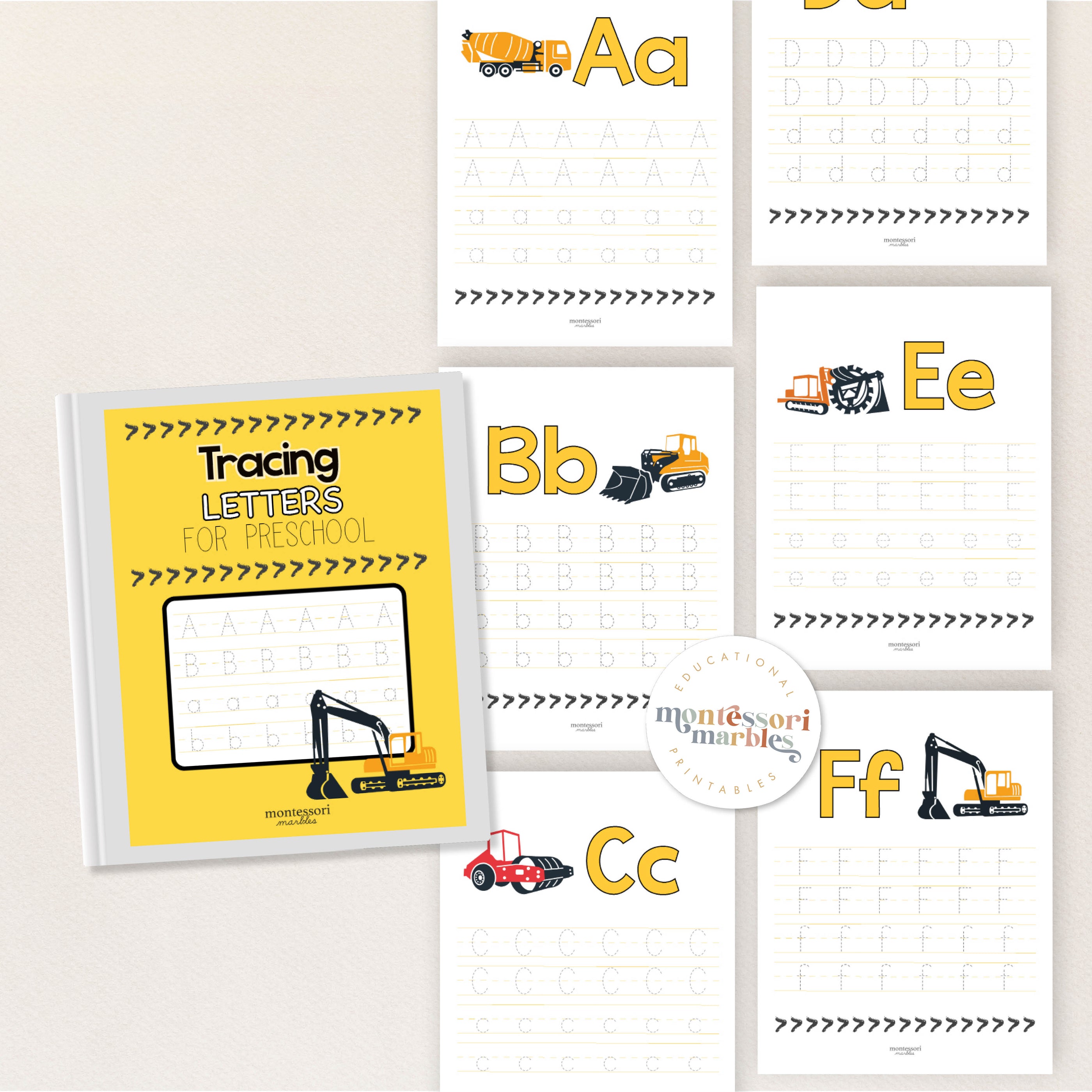 Construction Letter Tracing Workbook | 26 Pages Handwriting Ages 3-5 ...