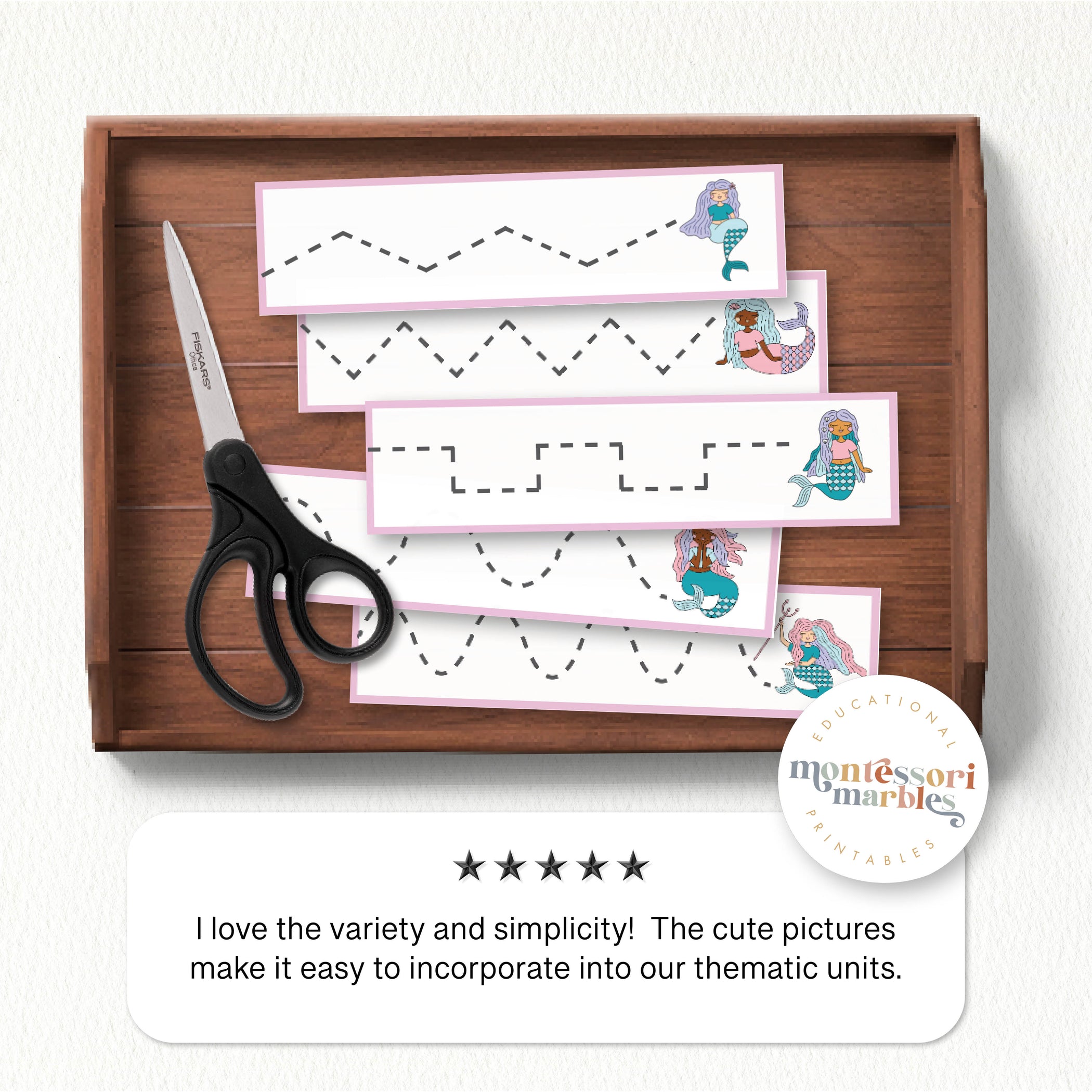Mermaids Cutting Strips | Scissor Practice Fine Motor Skills Ages 2-5 ...