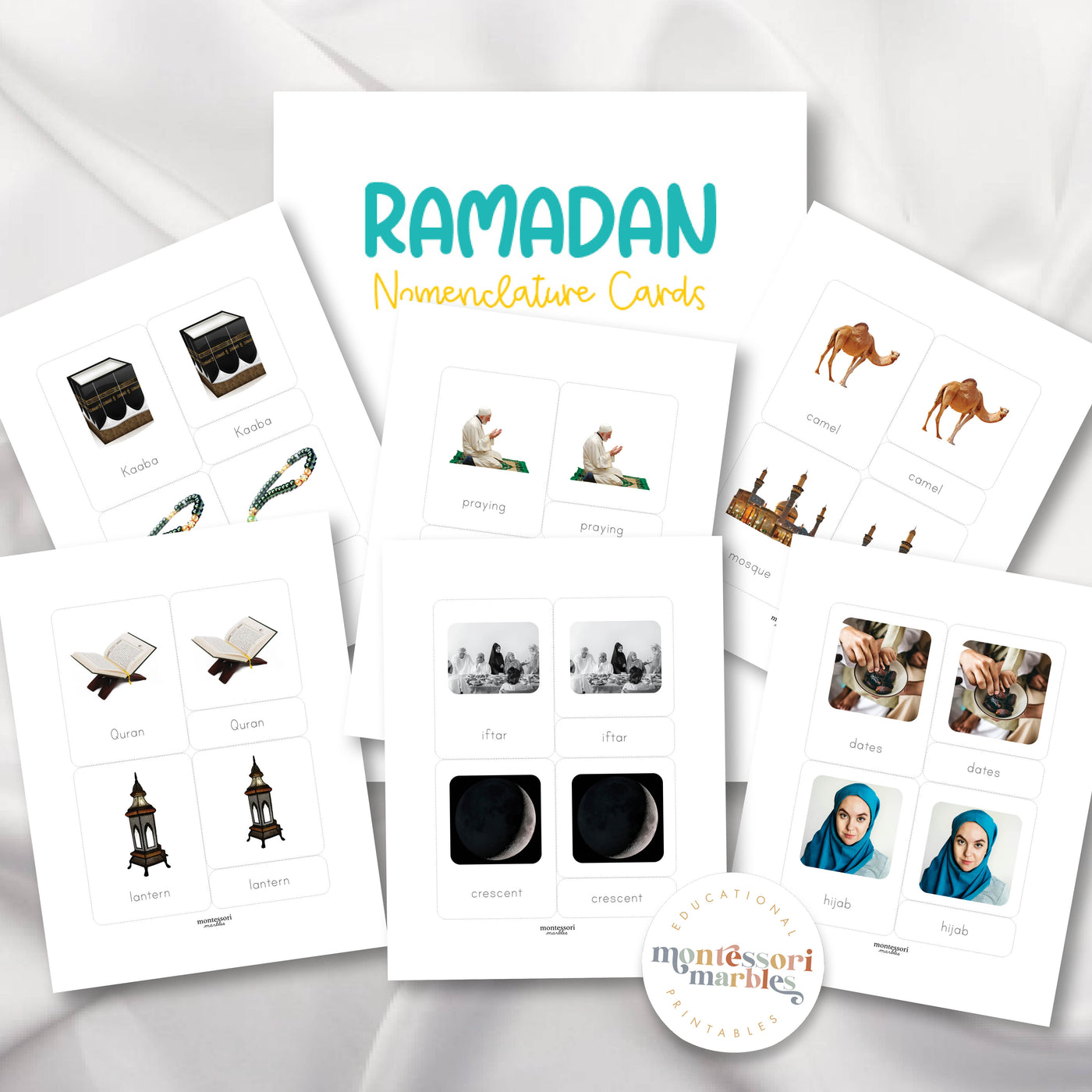 Ramadan Nomenclature Cards | Montessori 3-Part Cards Real Photos Ages 5 ...