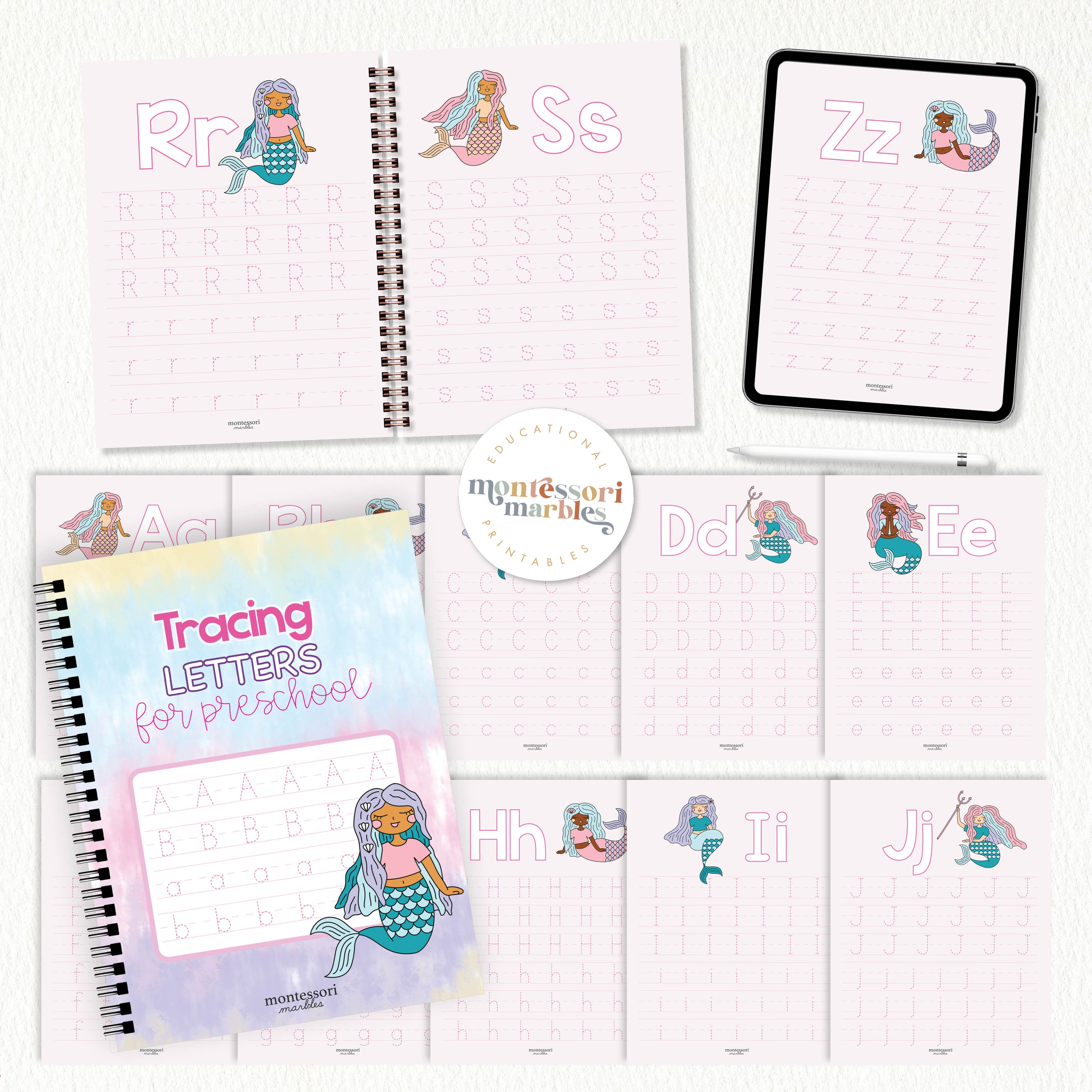 Mermaid Tracing Workbook | Alphabet Handwriting Practice Ages 2-4 PDF ...