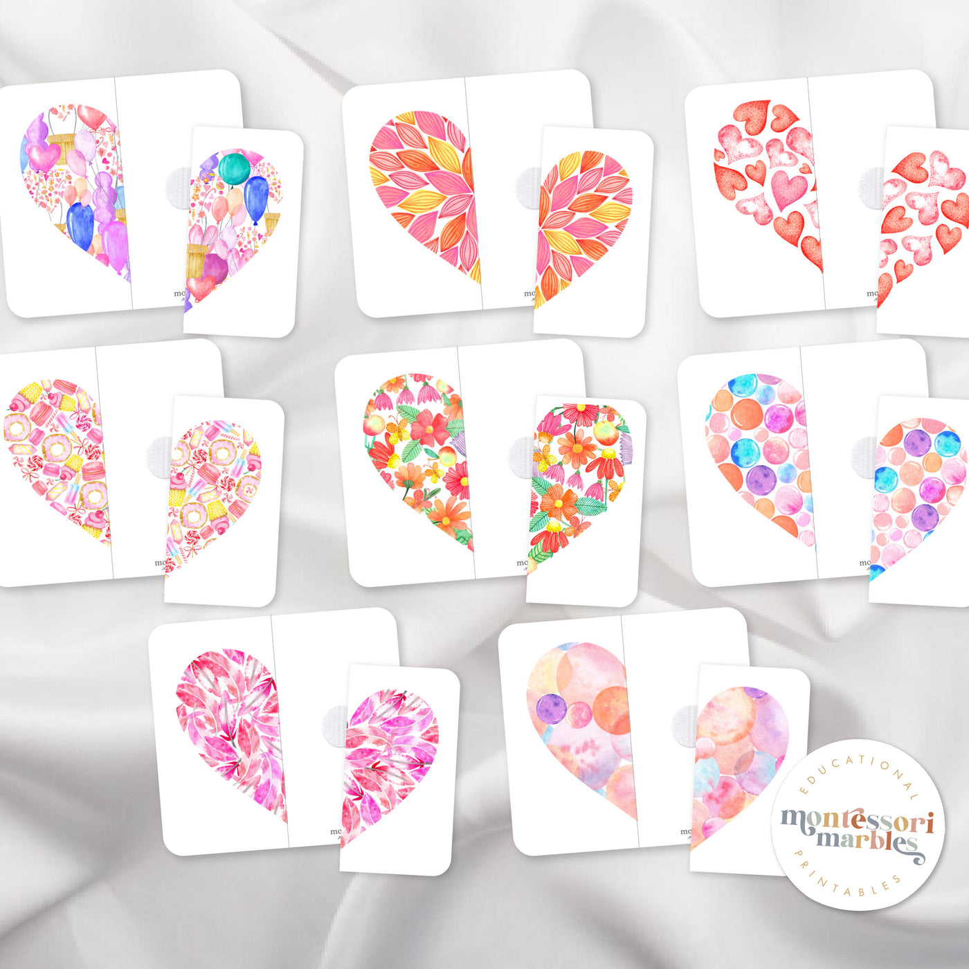Valentine's Day Symmetry Puzzles | Matching Activity Ages 2-6 Hearts ...