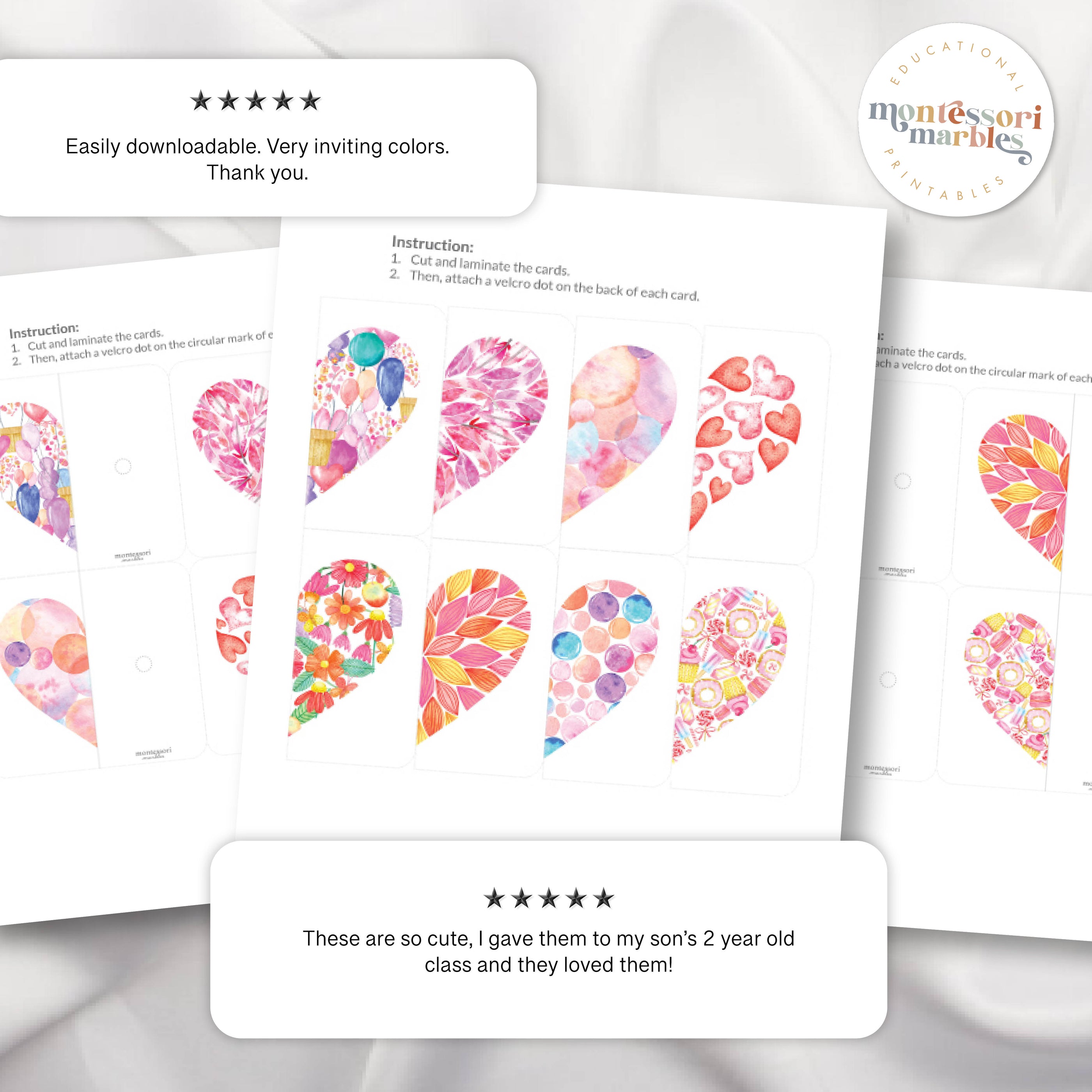 Valentine's Day Symmetry Puzzles | Matching Activity Ages 2-6 Hearts ...