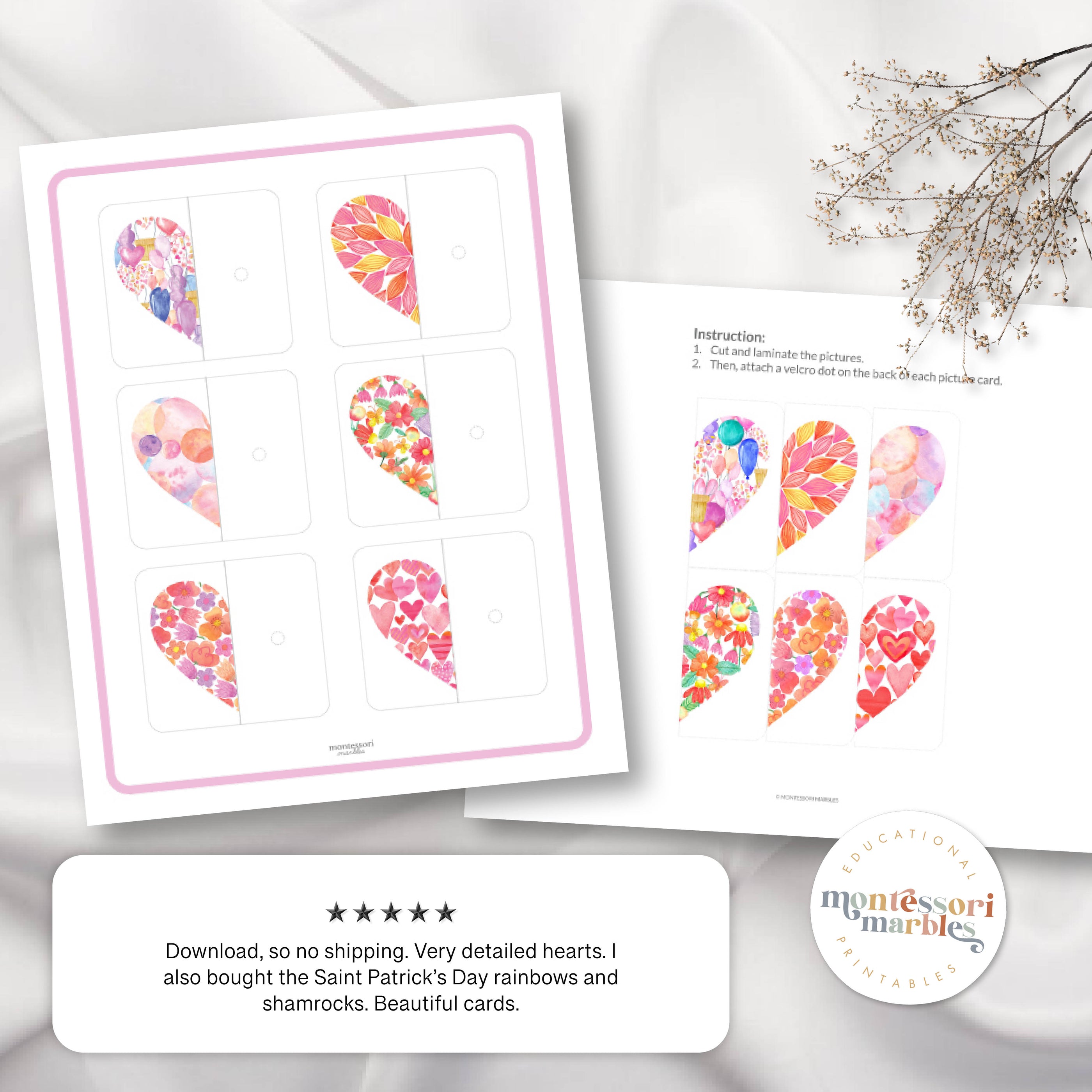 Valentine's Day Symmetry Puzzles | Matching Activity Ages 2-6 Hearts ...