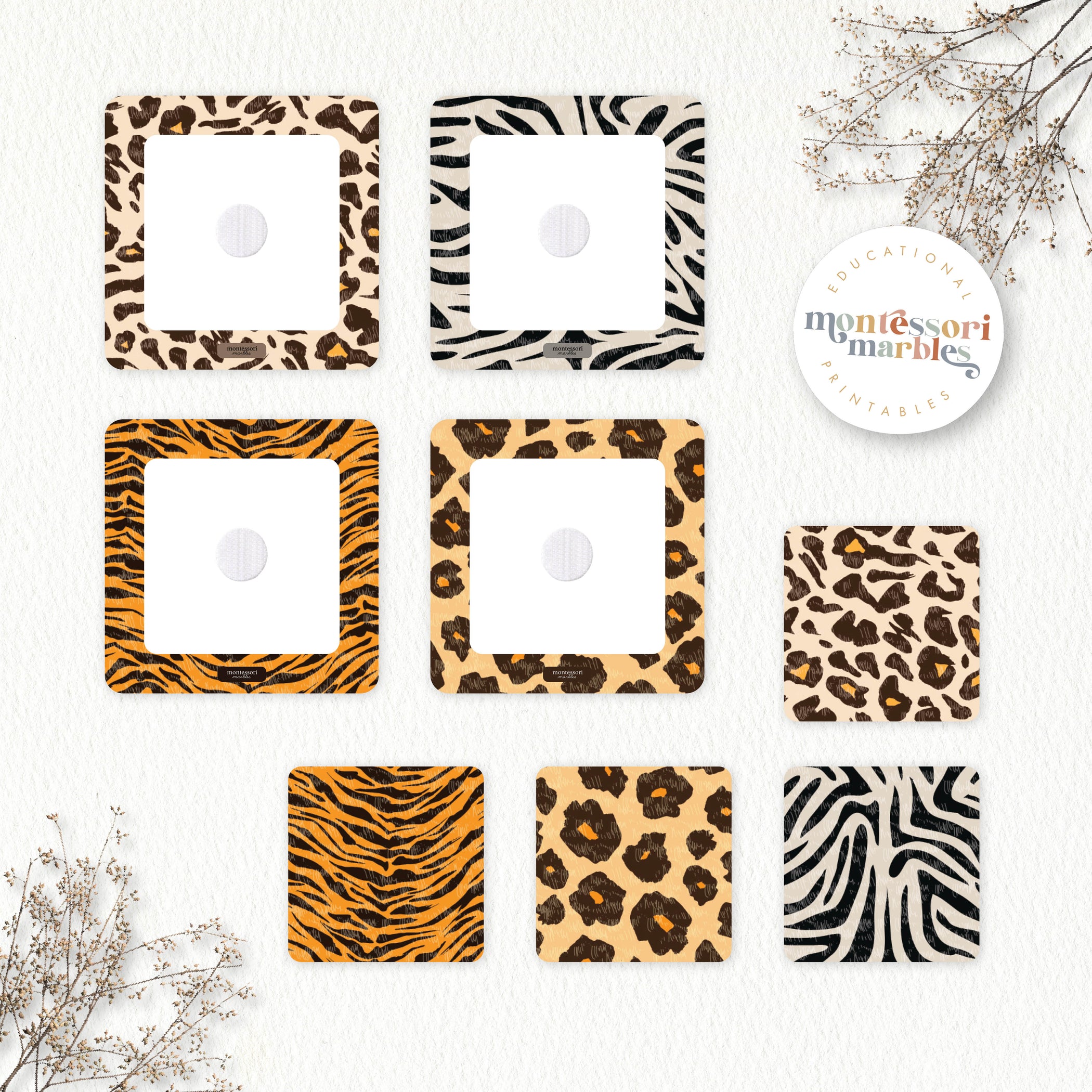 Wild Animals Pattern Matching | 8 Cards Ages 2-5 Safari Jungle Puzzles ...