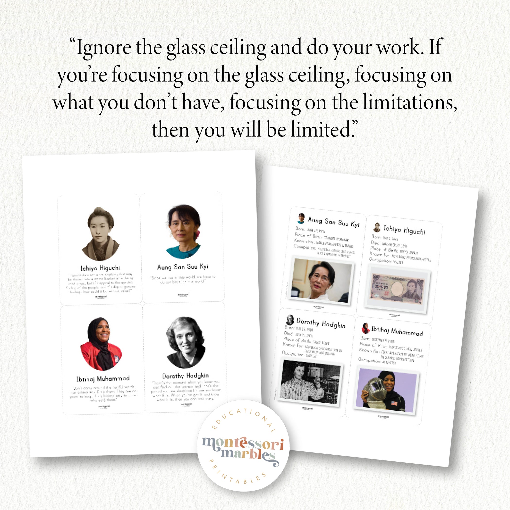Women's History Month Fact Cards | 36 Famous Women Ages 6-12 Learning ...