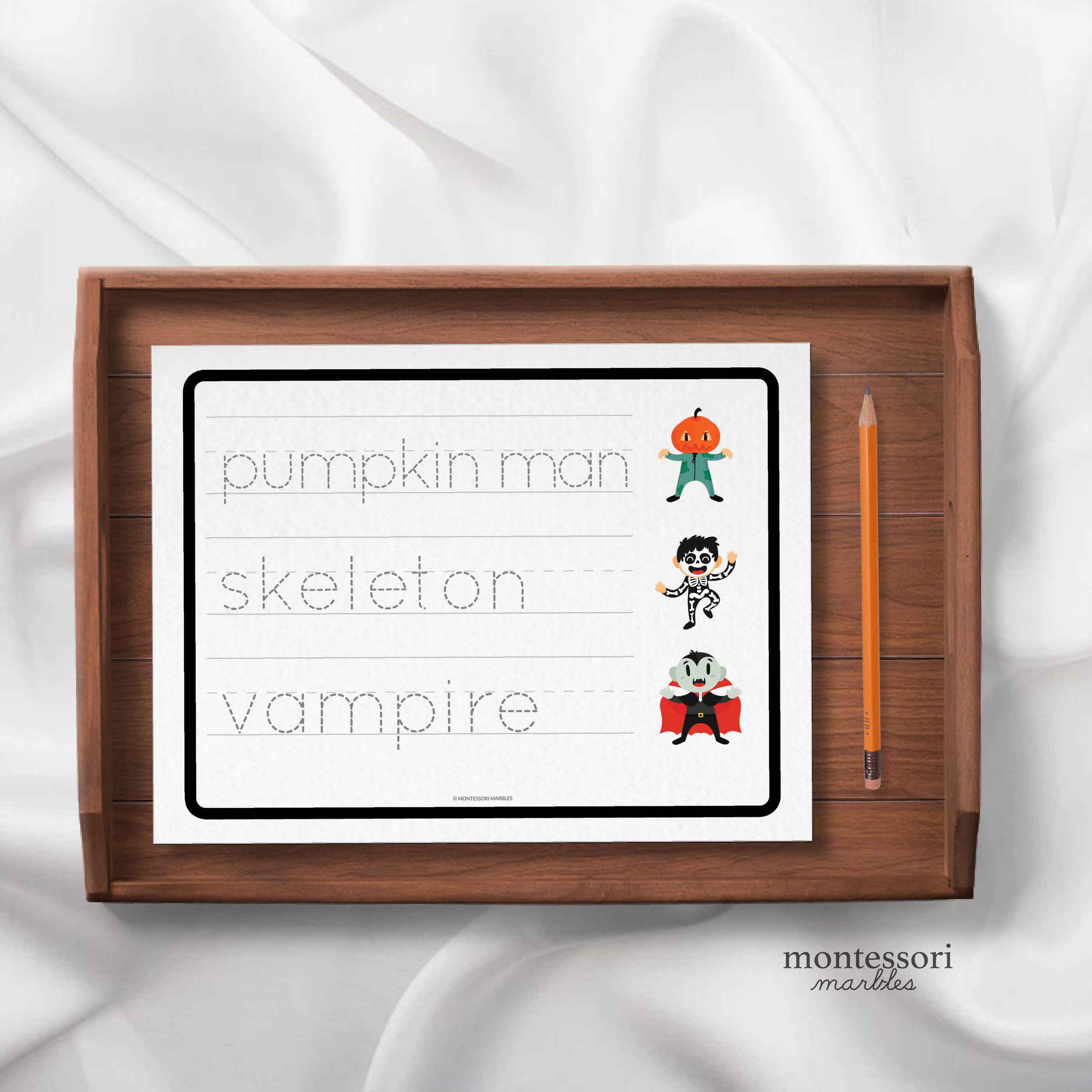 Halloween Tracing Vocabulary | Handwriting Practice Lines Ages 3-6 PDF ...